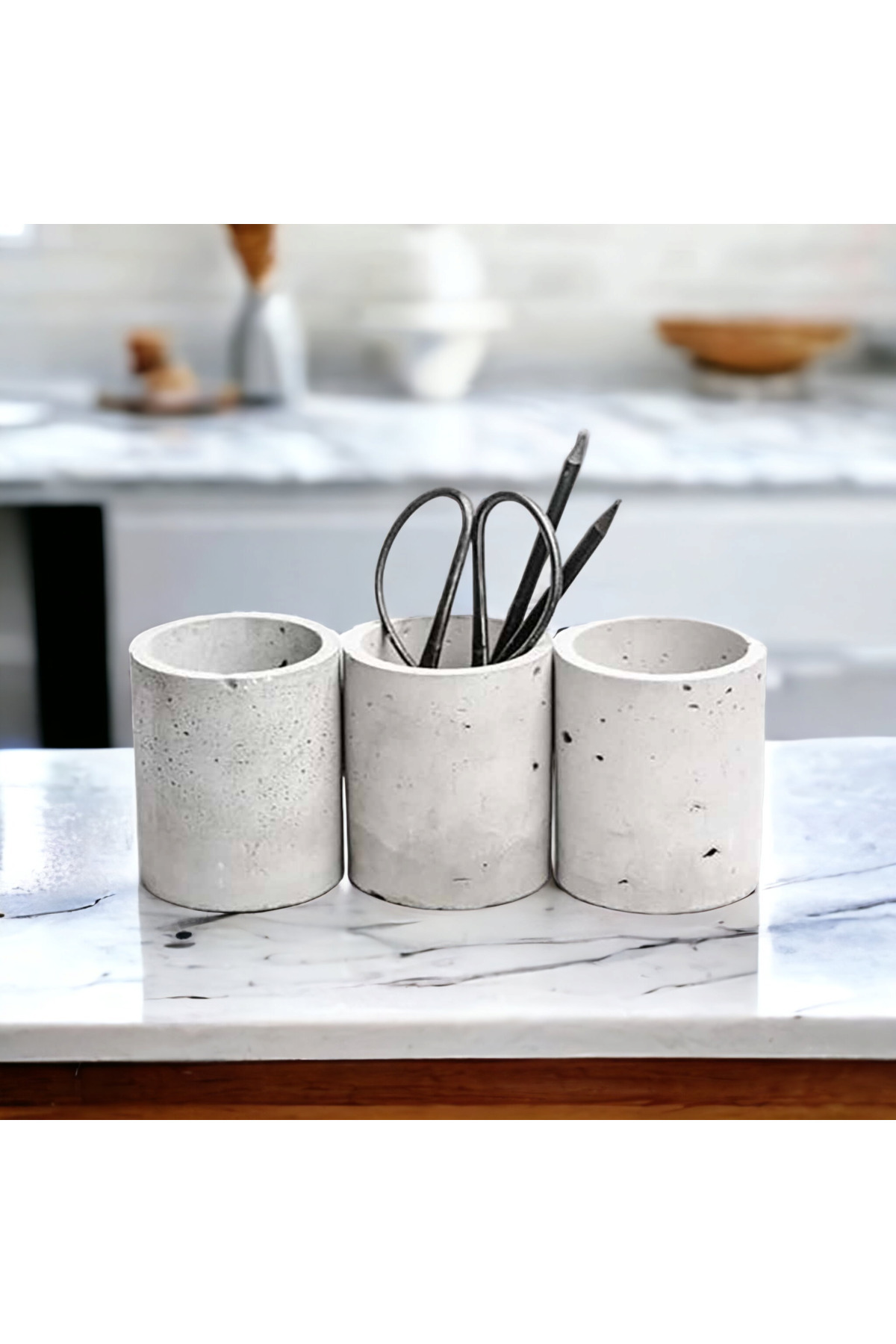 FLOSMEUS Silindir Beton Saksı, Dekoratif Obje, Saklama Kutusu ...