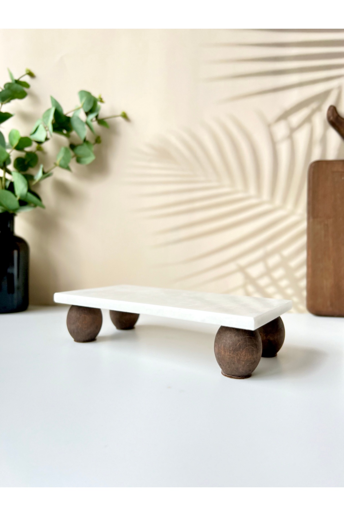 Mottogo Ahşap Top Ayaklı Mermer Stand - Fiyatı, Yorumları