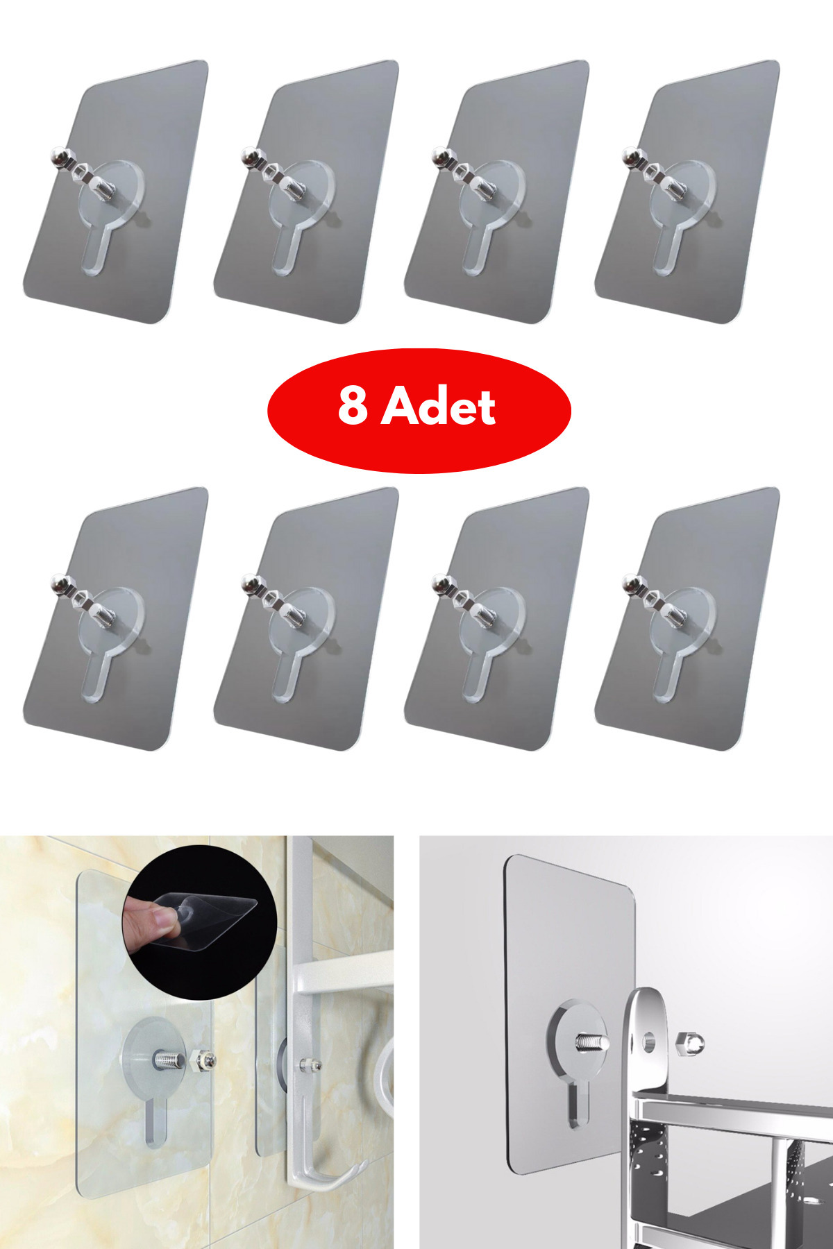 GELDİMİCOM 8 Adet Kendinden Yapışkanlı Vidalı Montaj Aparatı tablo ...