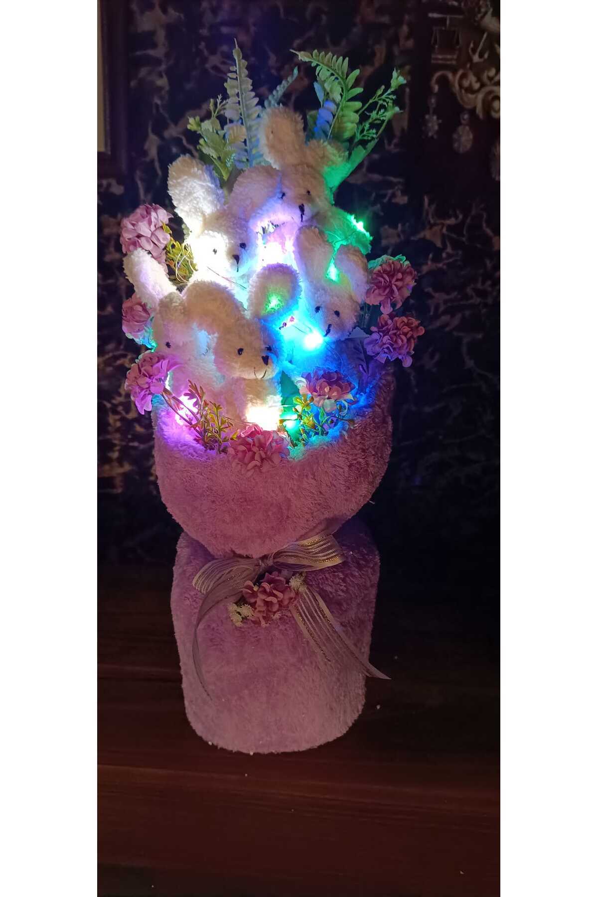 RENGARENG sevgililer gününe özel peluş kutuda peluş ayıcık led li ...