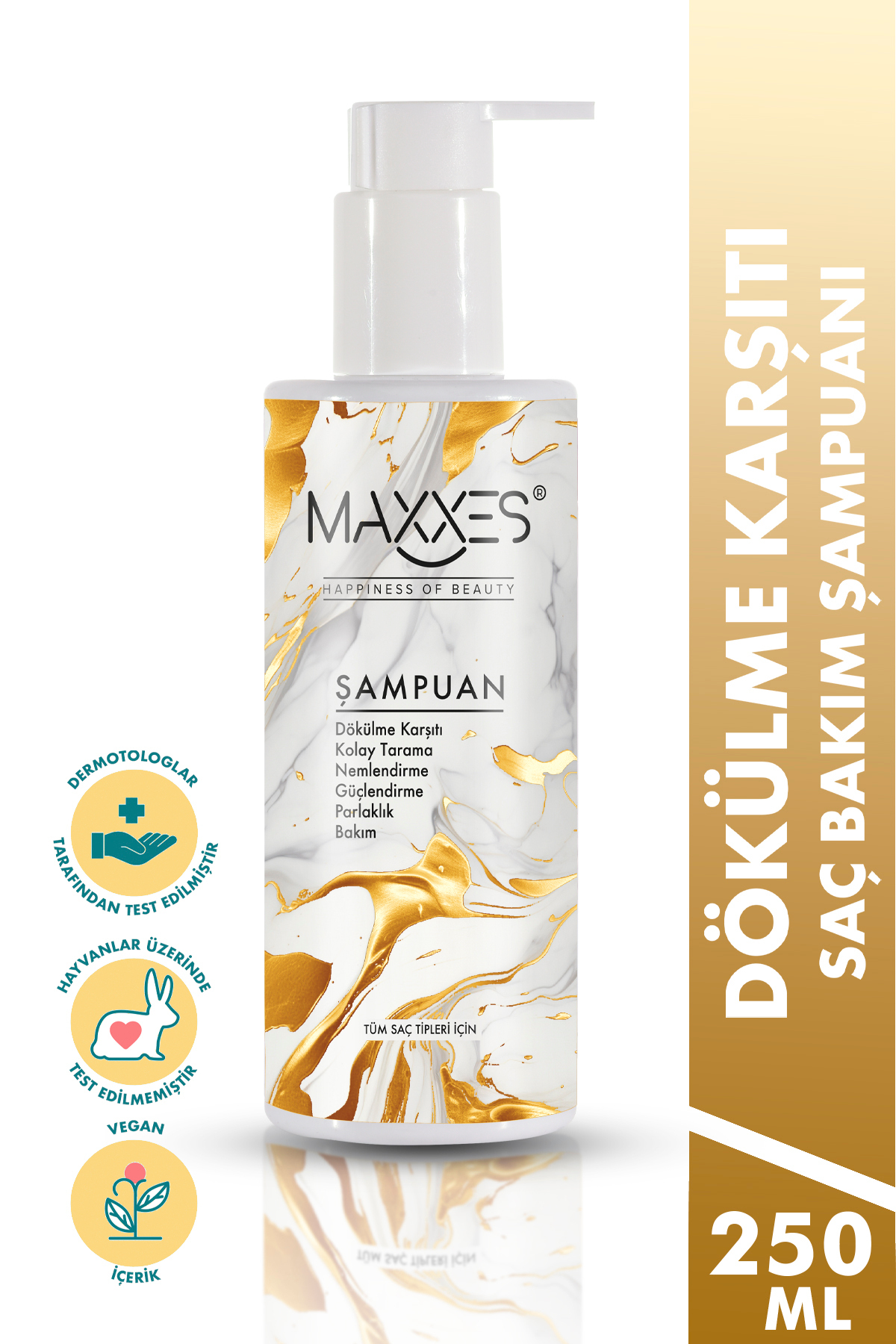 MAXXES Dökülme Karşıtı, Kolay Tarama ve Nemlendirici Şampuan – Güçlü ...
