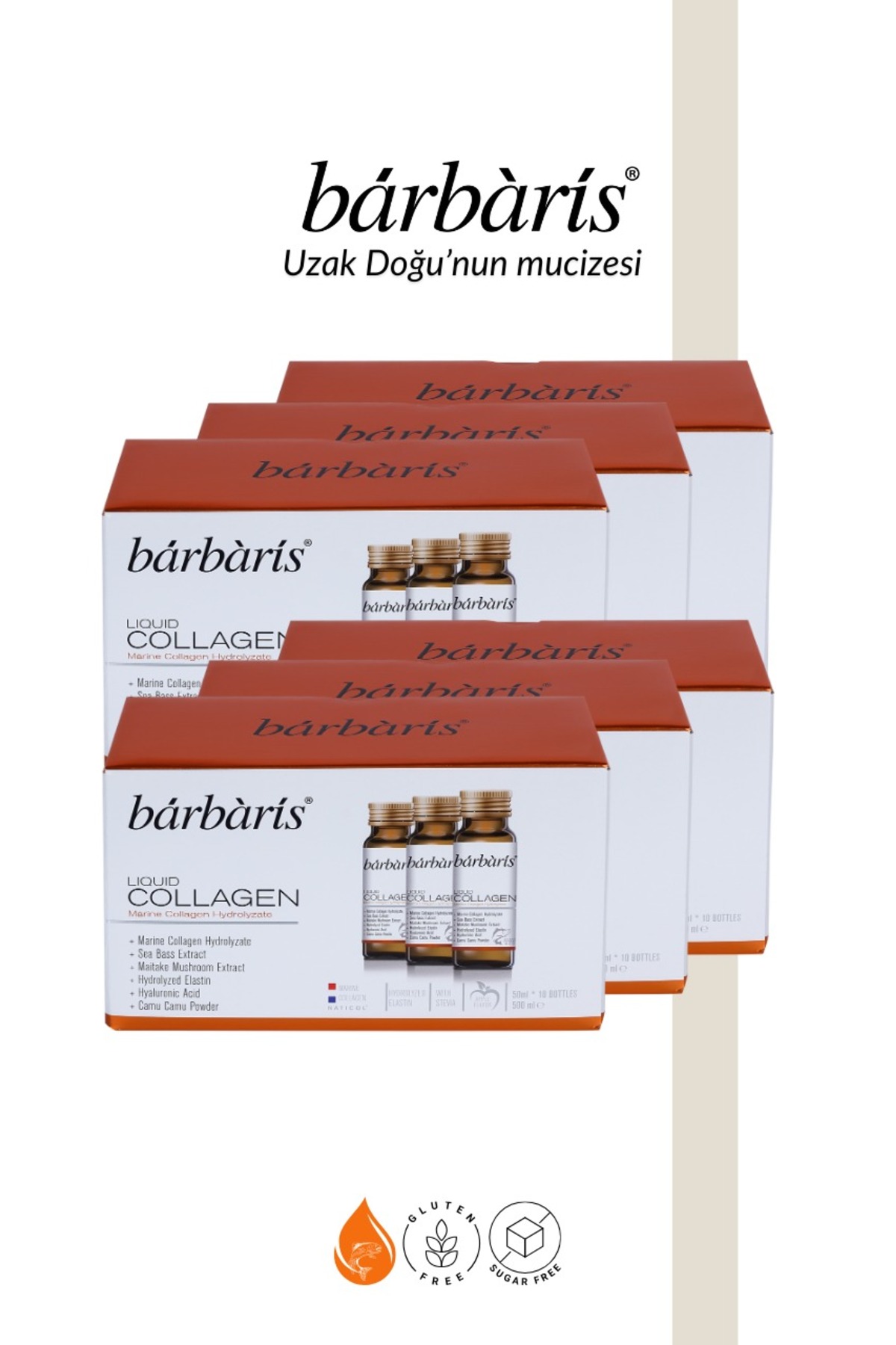 Barbaris Liquid Collagen 10*50ml Tip1,tip3 %100 Saf Balık Kolajeni ...