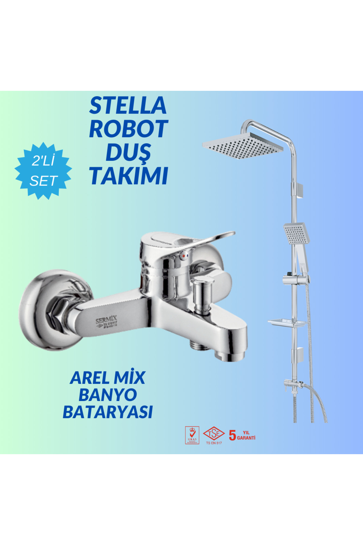 DIAMOND STELLA ROBOT DUŞ TAKIMI VE AREL MİX BANYO BATARYASI SETİ ...