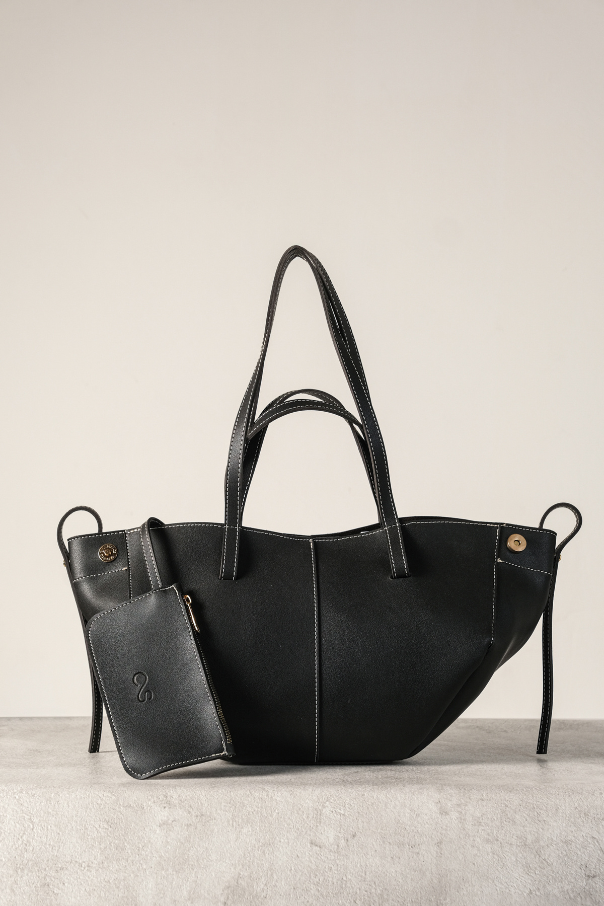 Çantacımstore Kadın Cyme Mini Pinterest Çanta Siyah ( Beyaz Dikişli ...