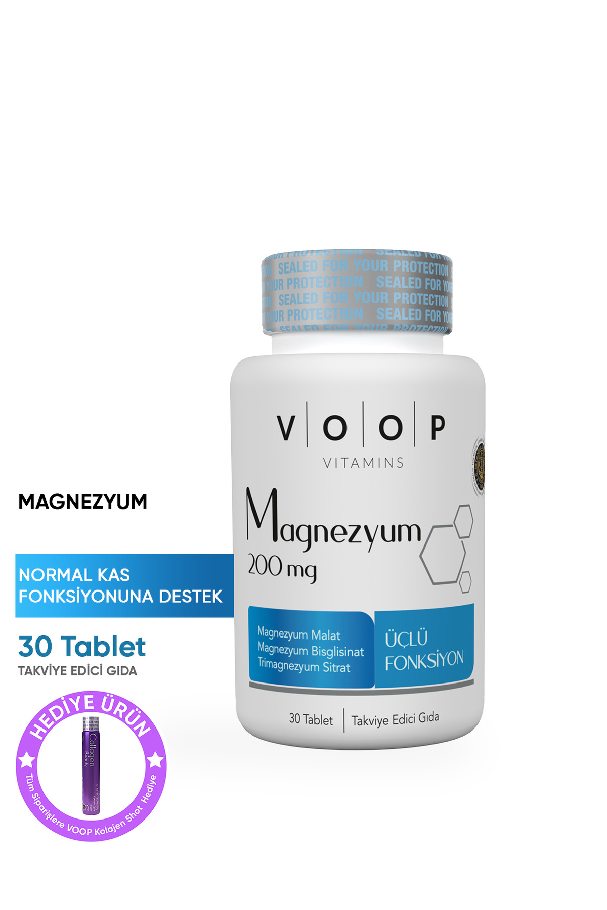 VOOP Magnezyum Malat, Sitrat Ve Bisglisinat - 200 Mg | 30 TabletFiyatı ...