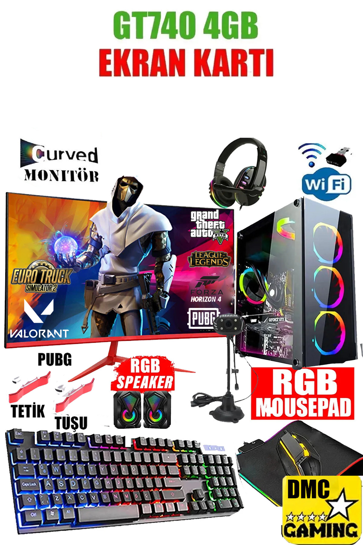 DMC Nx49 (GTA 5) I5 3470,16gb Ram,512gb Ssd,4gb Gt740 128bit Ekran Kartı,24''masaüstü Oyuncu ...