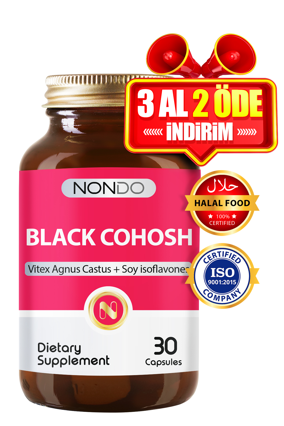Nondo Black Cohosh 30 Kapsül ( Karayılan Otu Kalsiyum Magnezyum ...