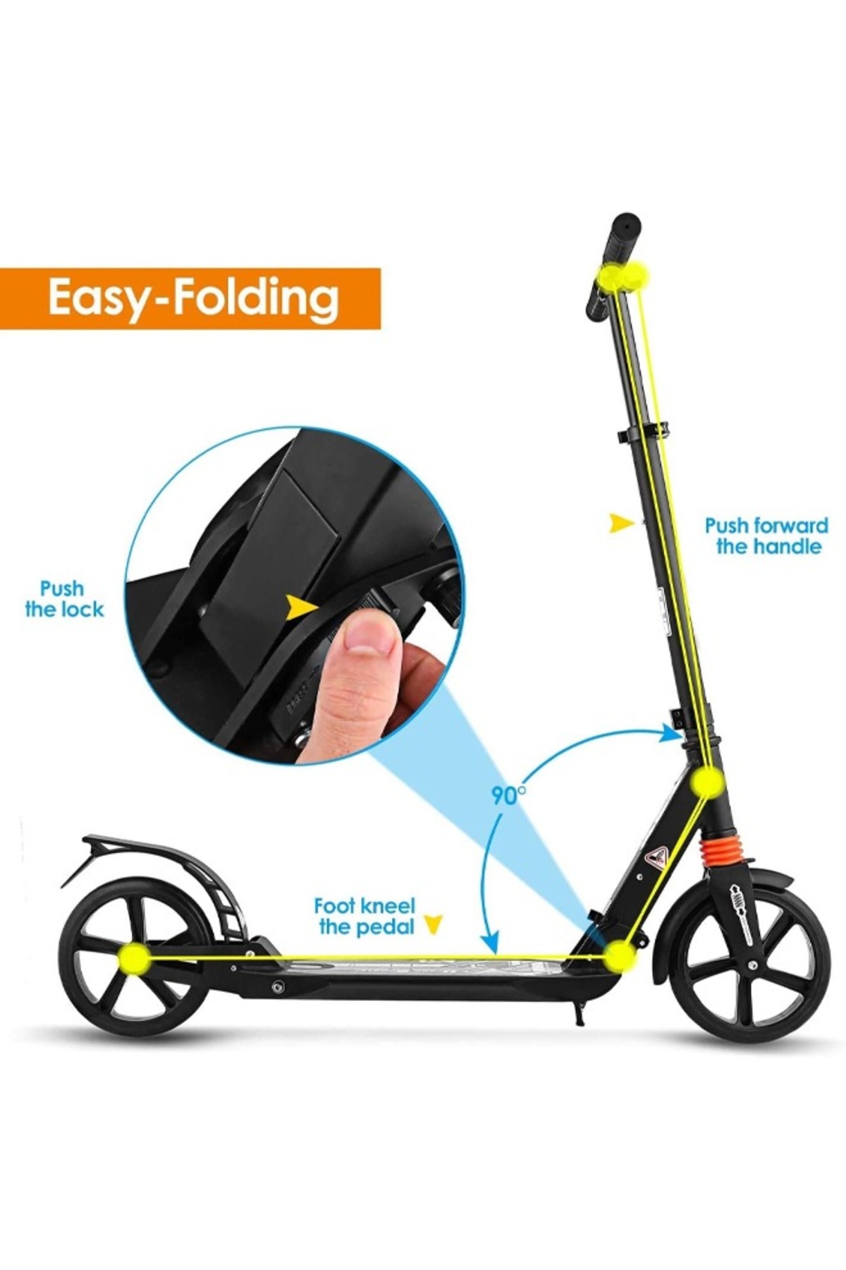 Fitness World Kids Scooter With Big Wheels Adjustable Height And ...