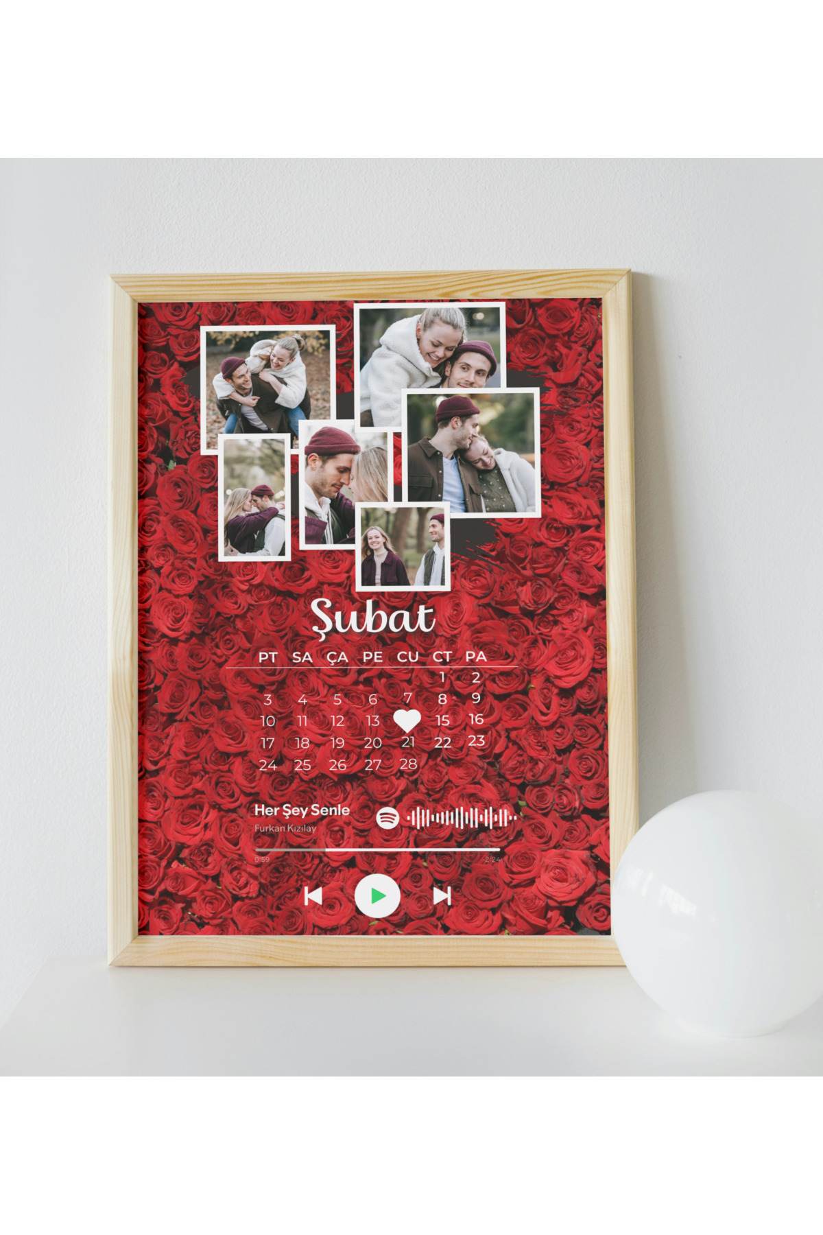 shop SEVGİLİYE HEDİYE 6'LI FOTOĞRAF KOLAJI VE SPOTİFY KAREKOD OKUTMALI ...