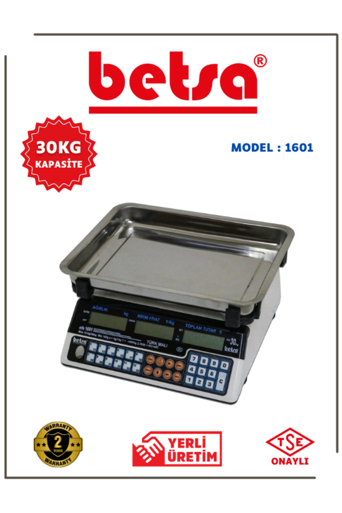 betsa Etb-1601 30kg Pazarcı Terazi - Fiyatı, Yorumları
