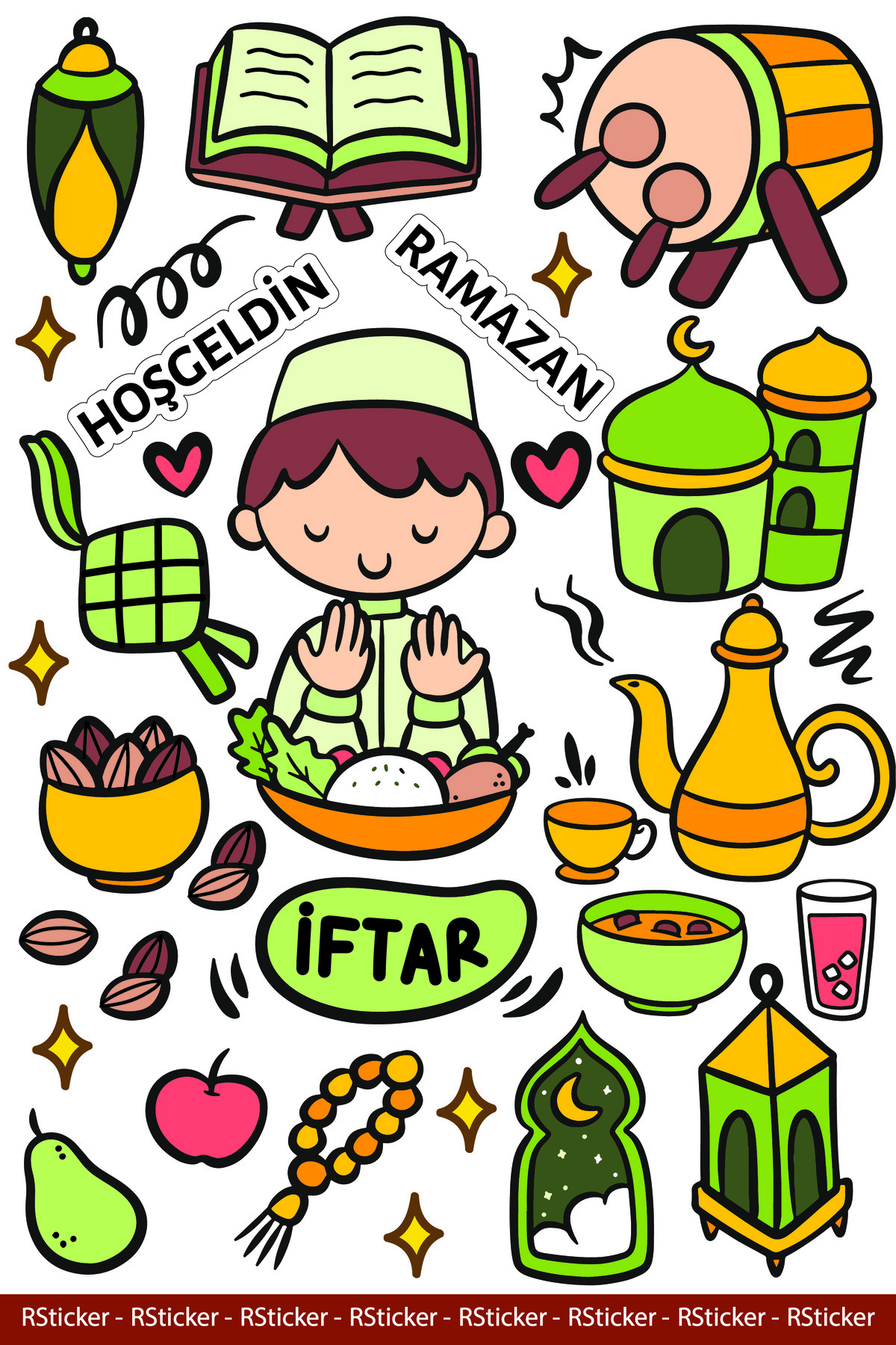 GSticker Ramazan Sticker Seti Hoş geldin Ramazan Duvar Sticker Seti ...