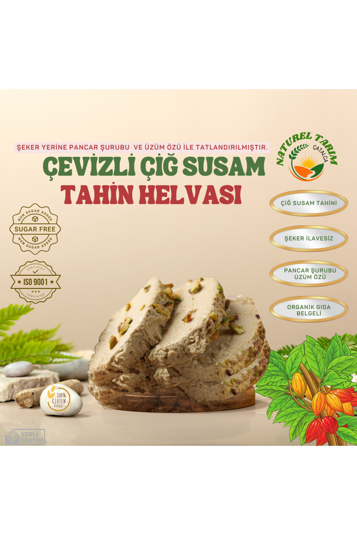 NATUREL ÇİĞ SUSAM TAHİN HELVASI ( CEVİZLİ ) Fiyatı, Yorumları - Trendyol
