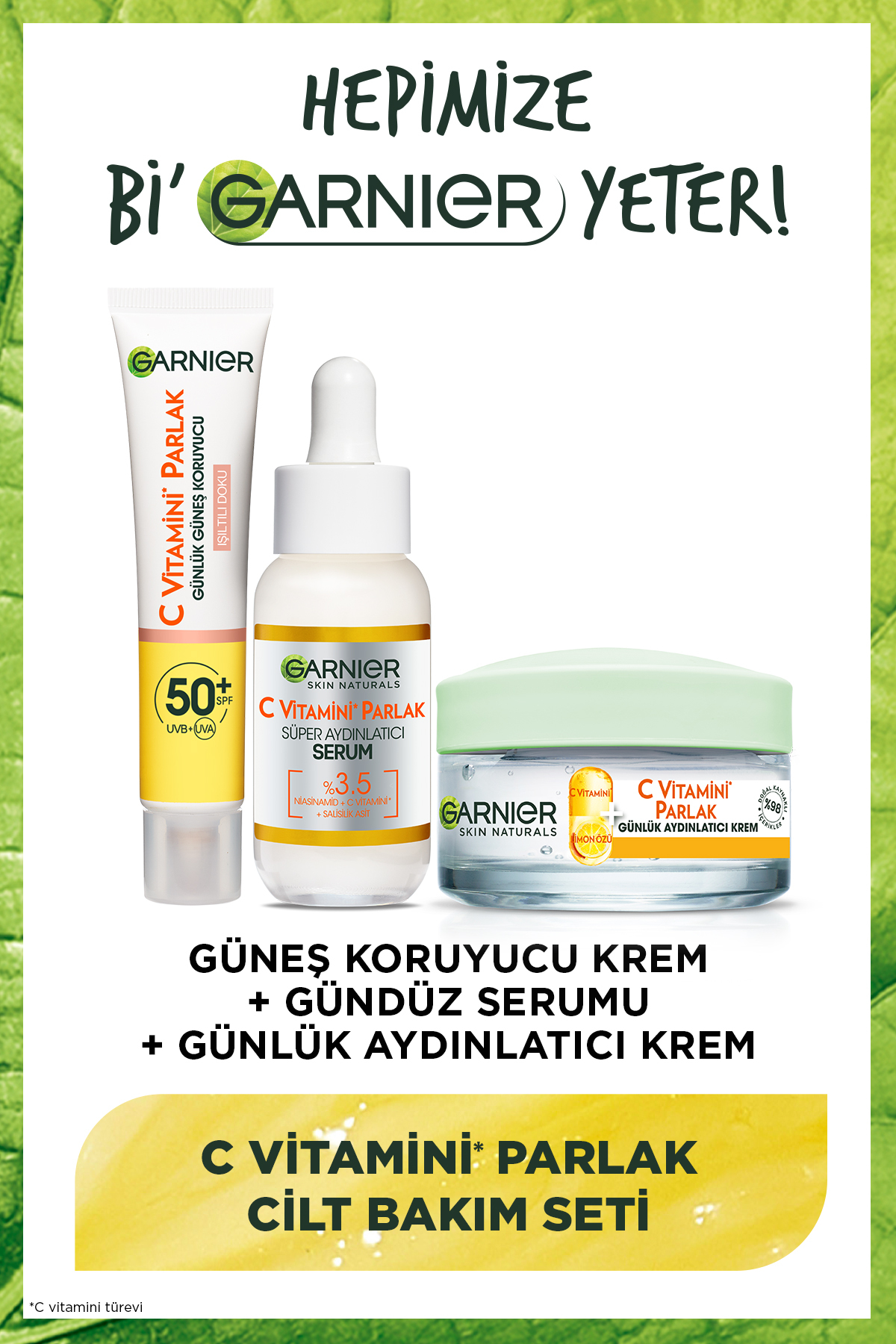 Garnier Parlak Güneş Yüz Kremi Işıltılı Doku+C Vitamin Serum ...