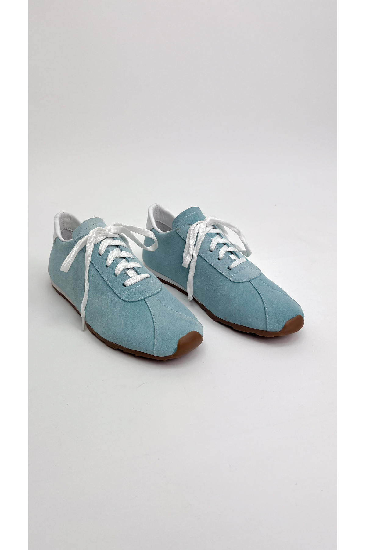 SİBA SHOES Lithe Hakiki Süet Deri Ince Taban Açık Mavi Spor Ayakkabı ...