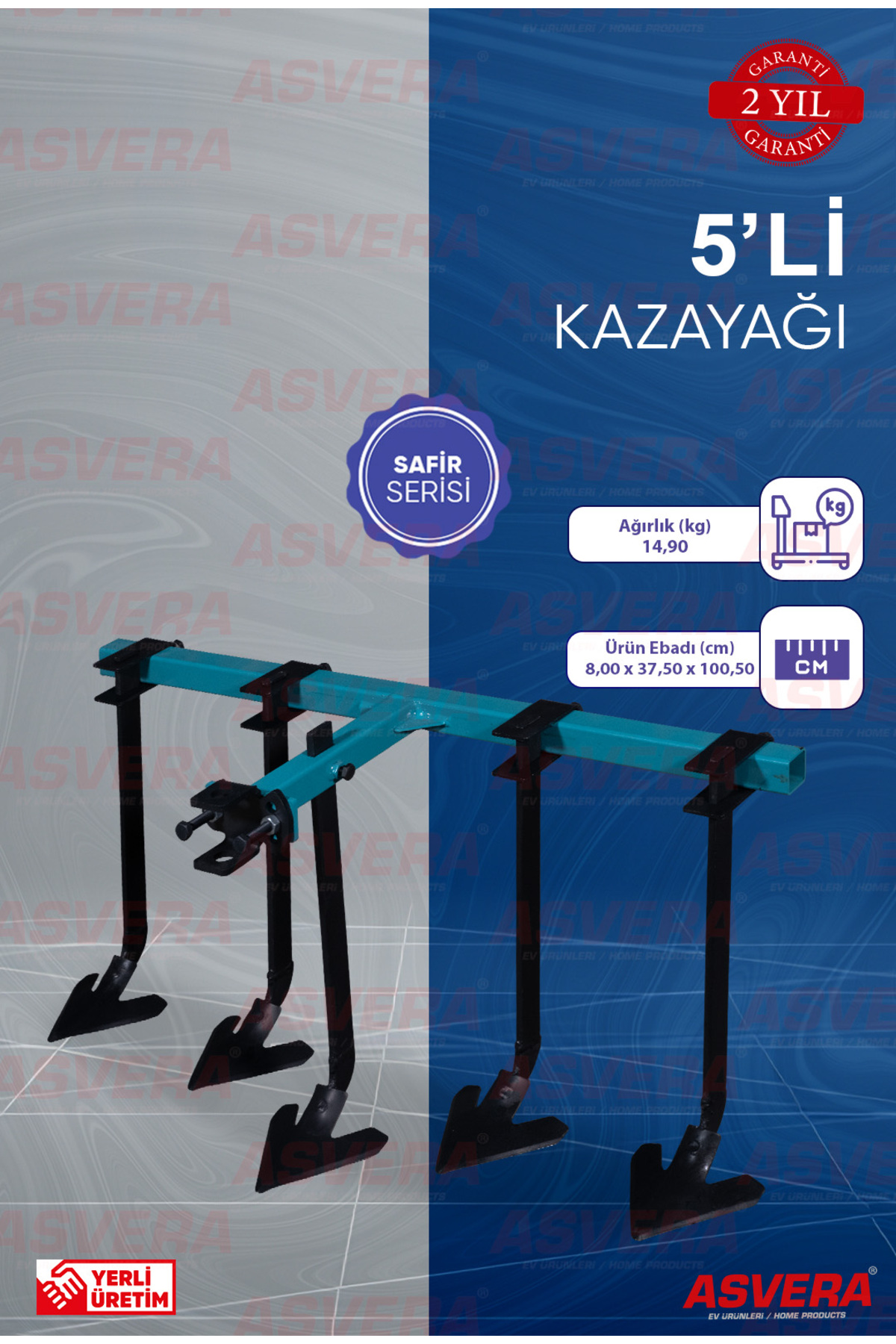 Asvera Safir Serisi Çapa Kazayağı Pulluk 4+1 Ayarlanabilir 5'li Çelik ...