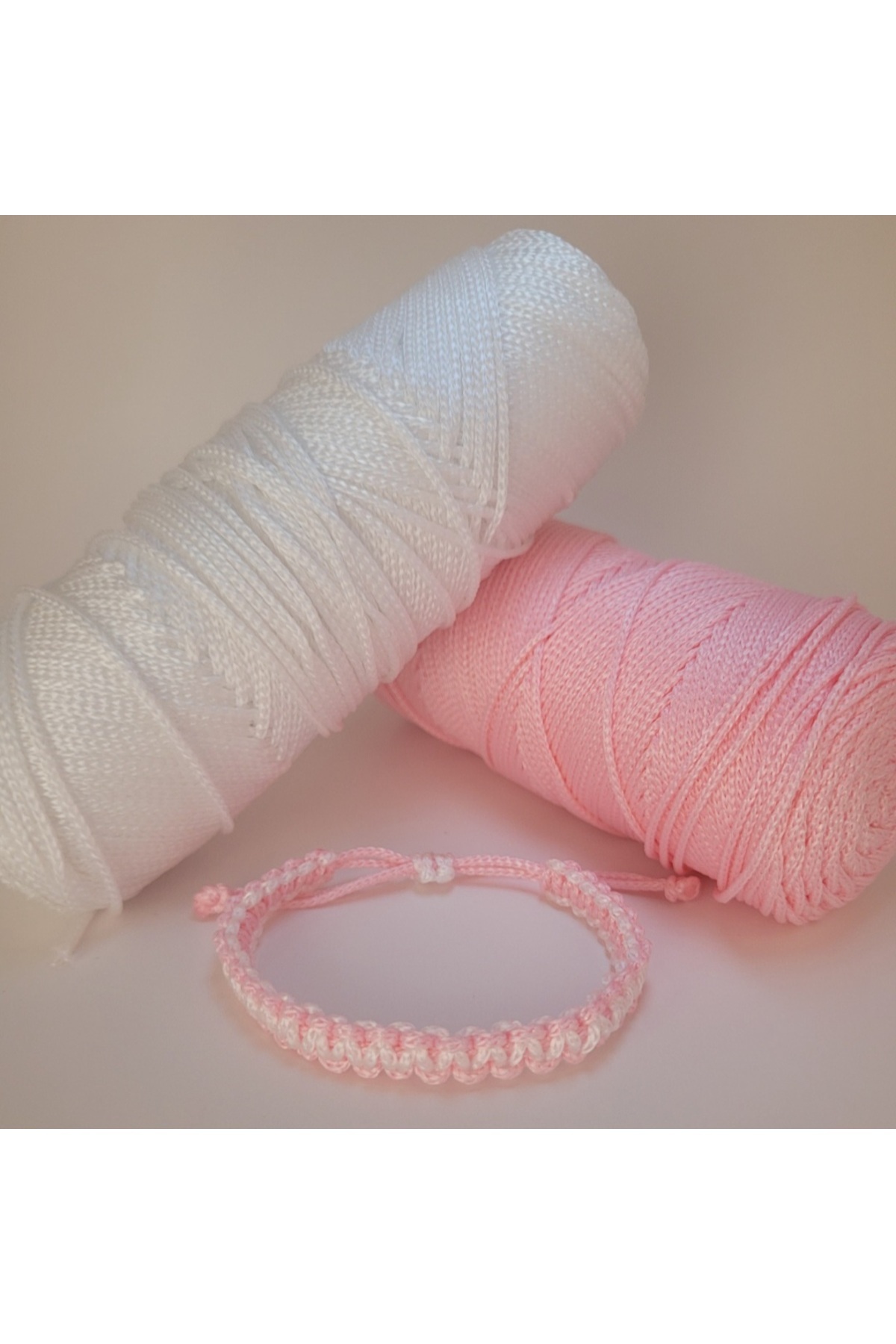 RENGARENG Makrome Bileklik Pembe Beyaz Ayarlanabilir Asansörlü Fiyatı ...