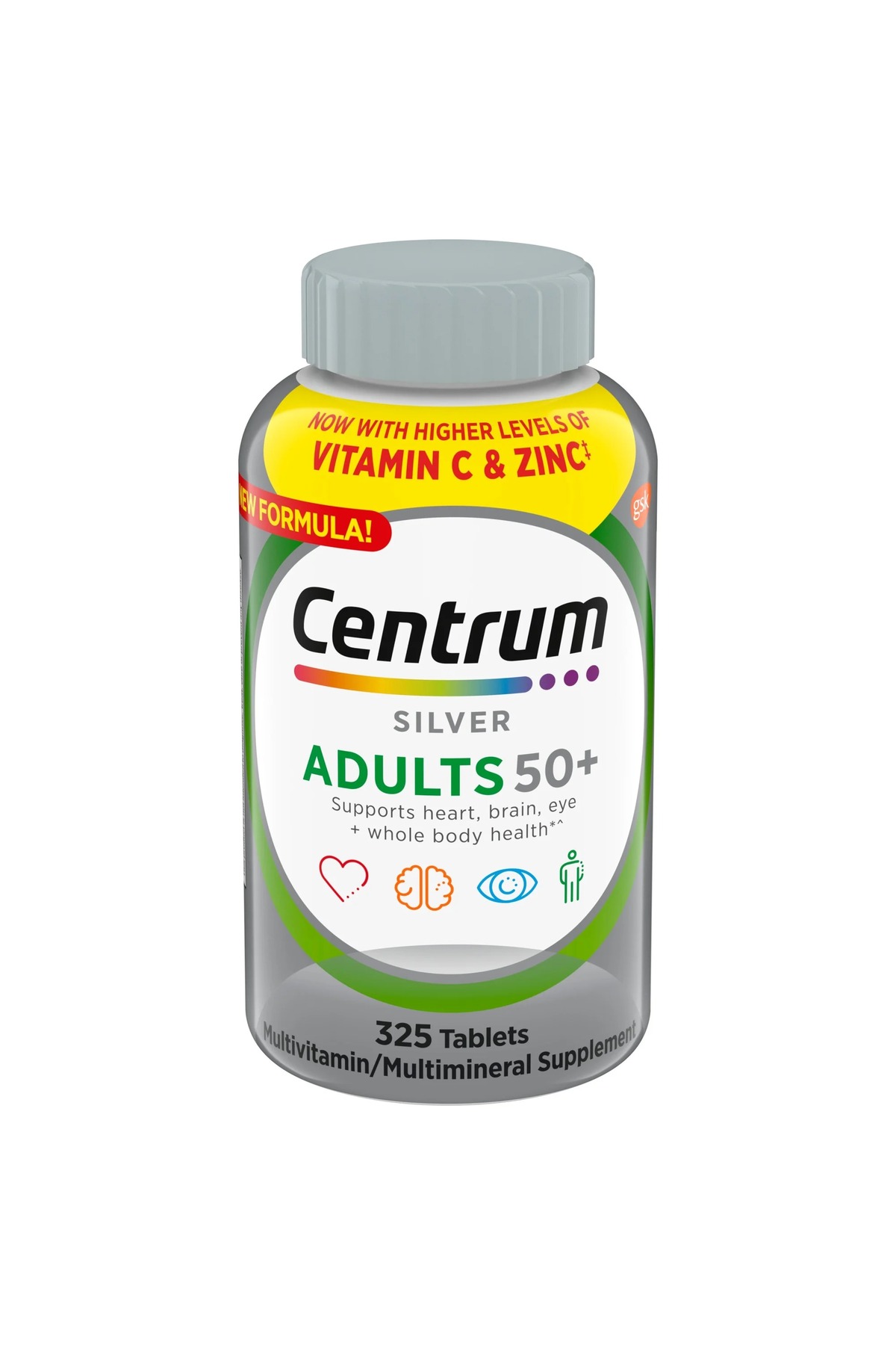 Nature Made Centrum Silver for Adults 50+ Multivitamin Multimineral 325 ...