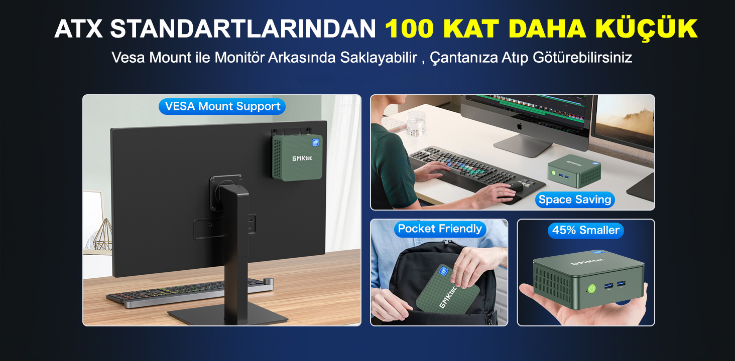 gmk GMKtec G3 Intel N100, 16GB DDR4, 512GB M.2 SSD, Wi-Fi6, BT 5.2, Win11 PRO Mini PC - Fiyatı ...