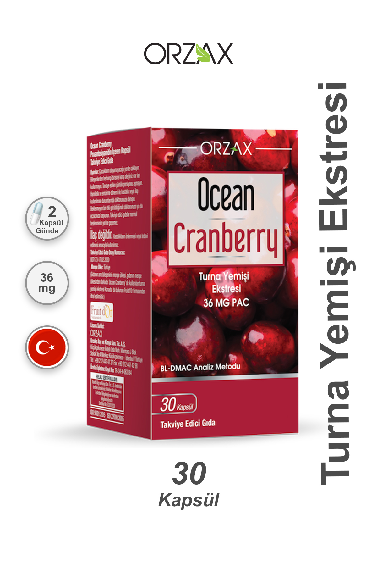 Ocean Cranberry 30 Turna Yemişi Ekstresi 36 mg Pac 30 Tablet - Fiyatı ...