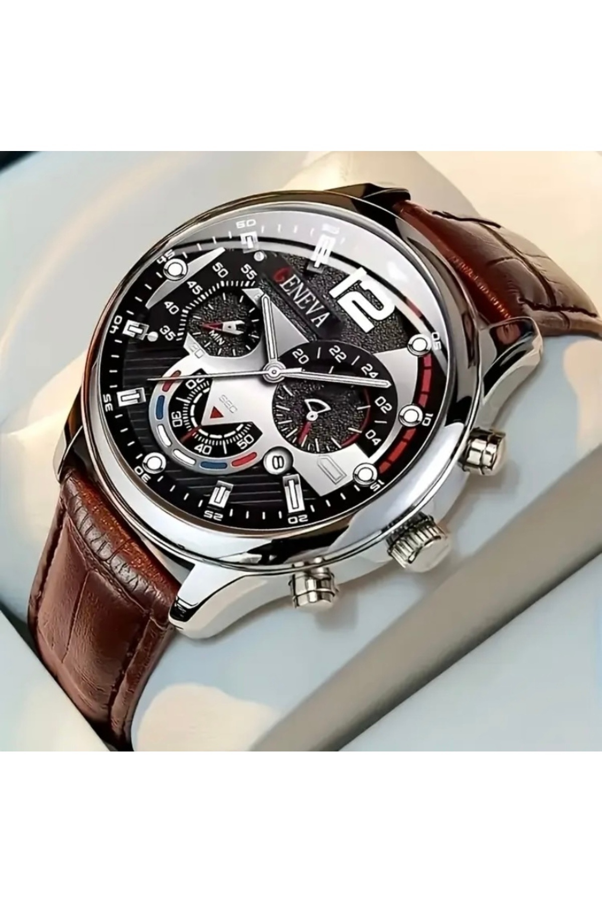 Geneva Kahverengi Erkek Quartz Saat Timsah Desen Görünüm - Fiyatı ...