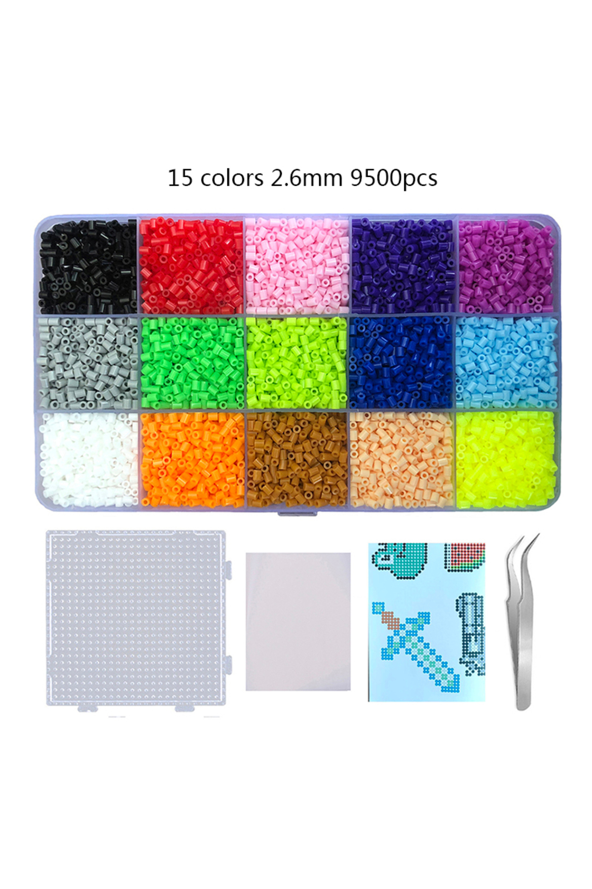 Choice 2.6MM 15 Colors 5mm /2.6mm Set Melting Beads Pixel Art Puzzle ...
