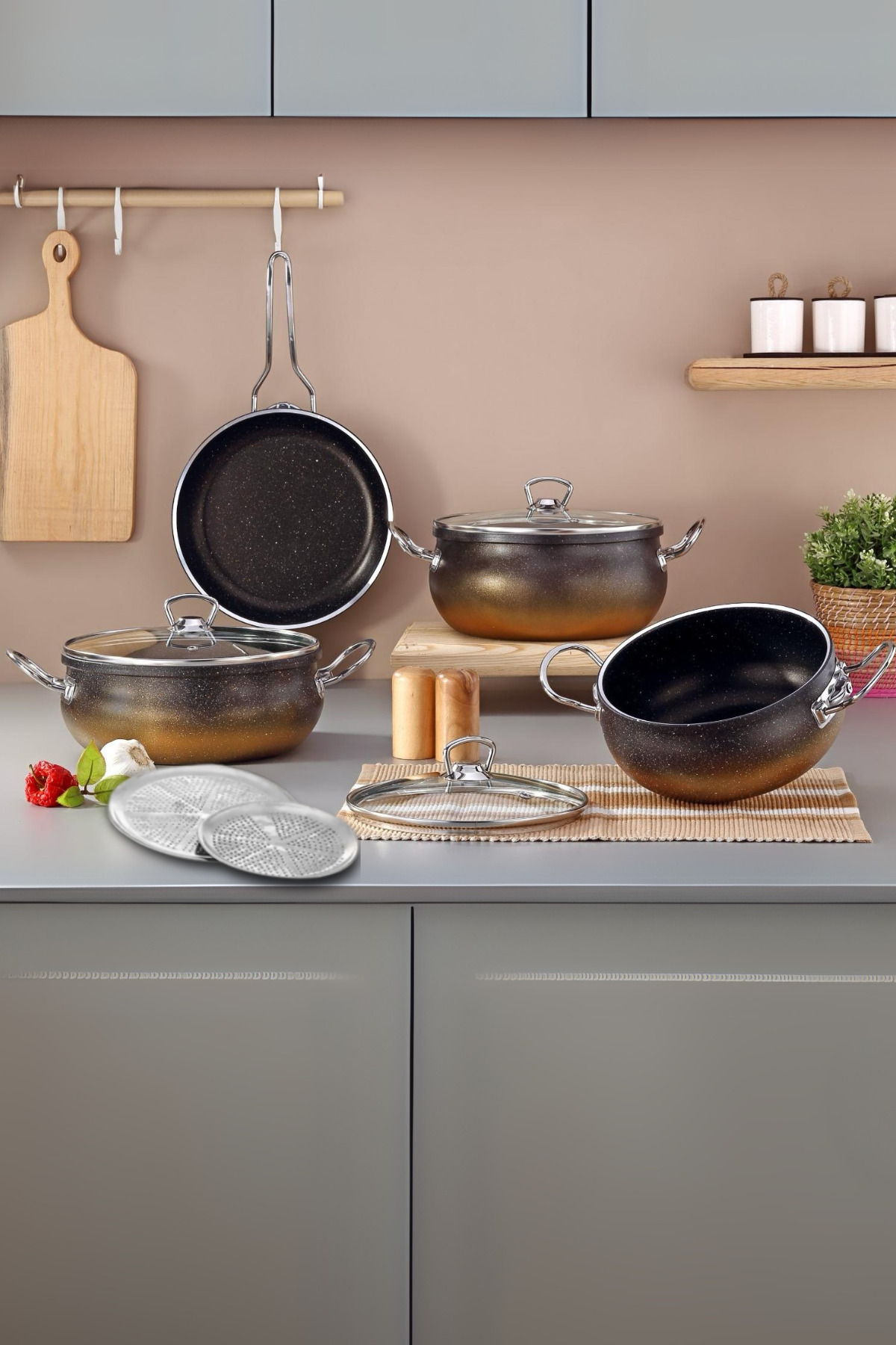 PLT Design Fabrika Satış Mağazası 9 Parça Demir Kulp Siyah Granit ...