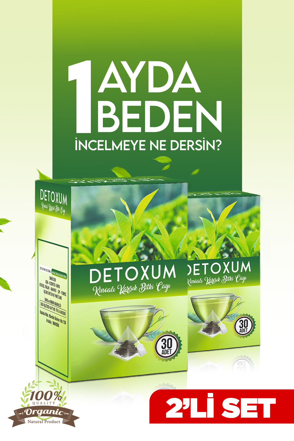 Detoxum Detoks Form Çayı Özel Karışımlı Kinoa Bitki Çayı ( 30 Günlük ...