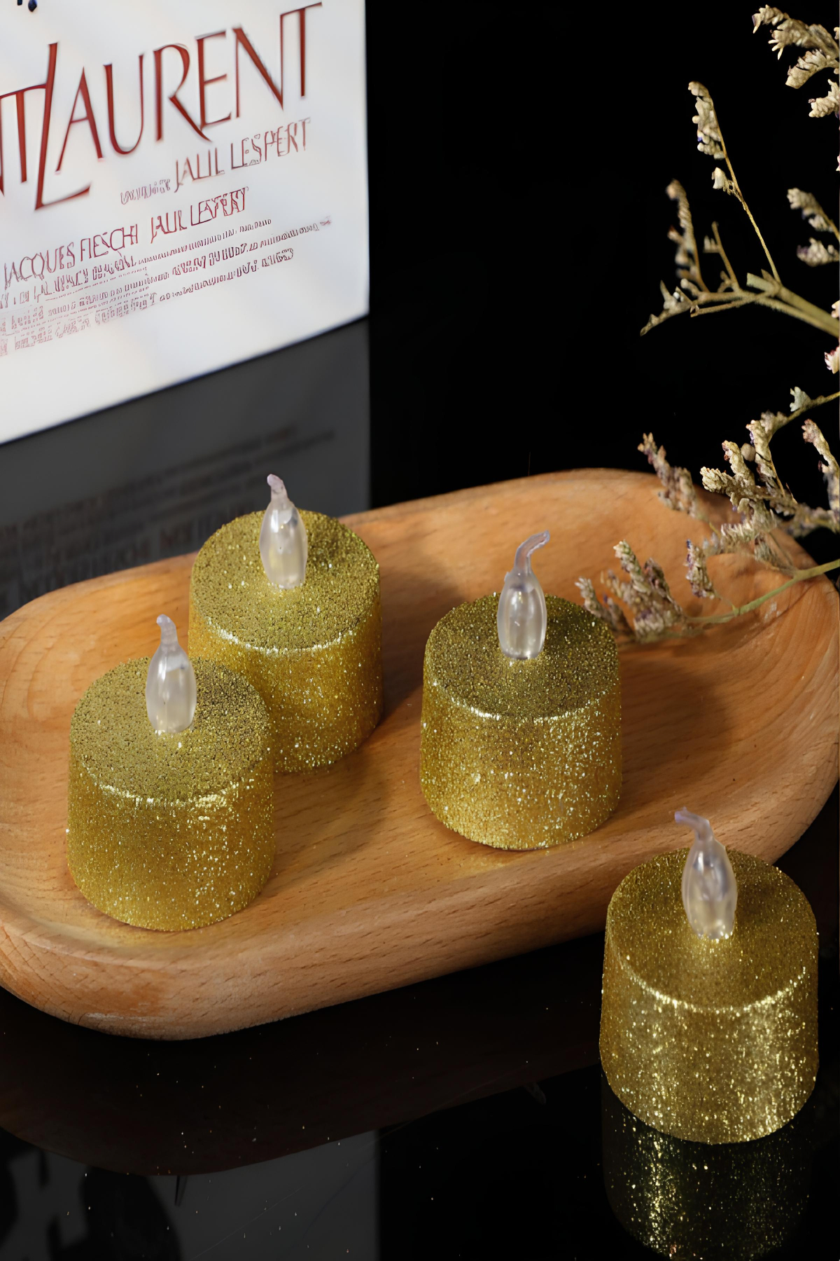 Ecuy Dekoratif Led Tealight Mum Seti - 4 Adet Alev Efektli, Altın Renk ...
