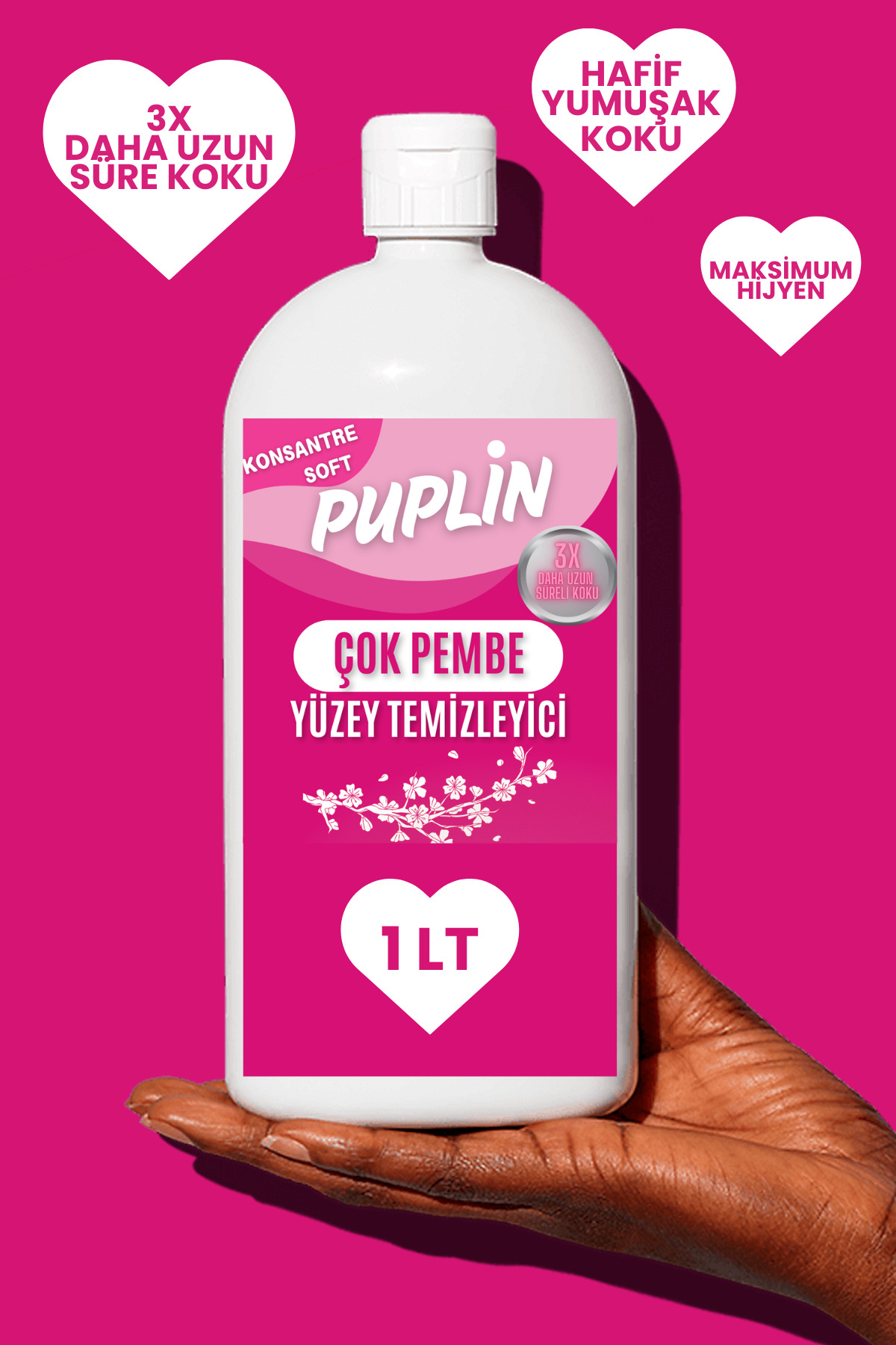 PUPLİN Çok Pembe Yüzey Temizleyici Konsantre Soft 1 Lt - Fiyatı, Yorumları