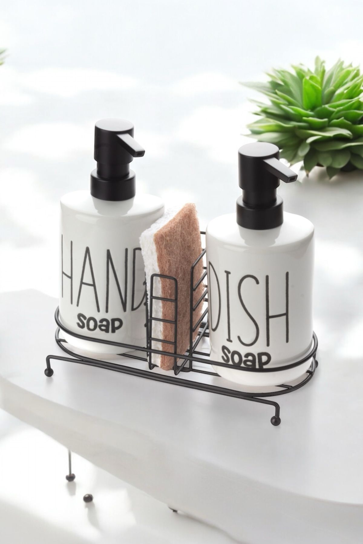 Sezka Life 2'li Metal Stantlı Seramik Sıvı Sabunluk ,El Sabunluğu ...