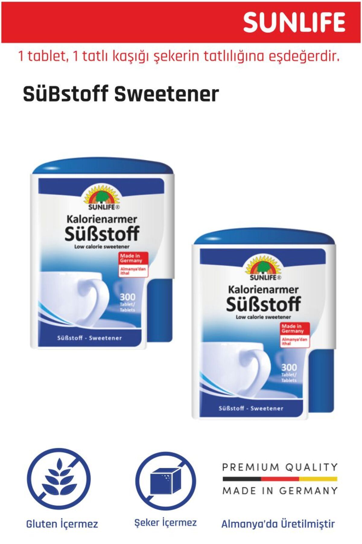 Sunlife Sweetener Tatlandırıcı 300 Tablet 2 Adet - Fiyatı, Yorumları