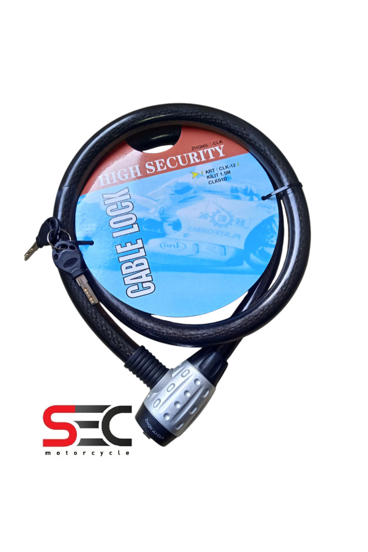 Çelik Motosiklet Kilidi Güçlendirilmiş Halat Zincir Kilitler 25x150 ...