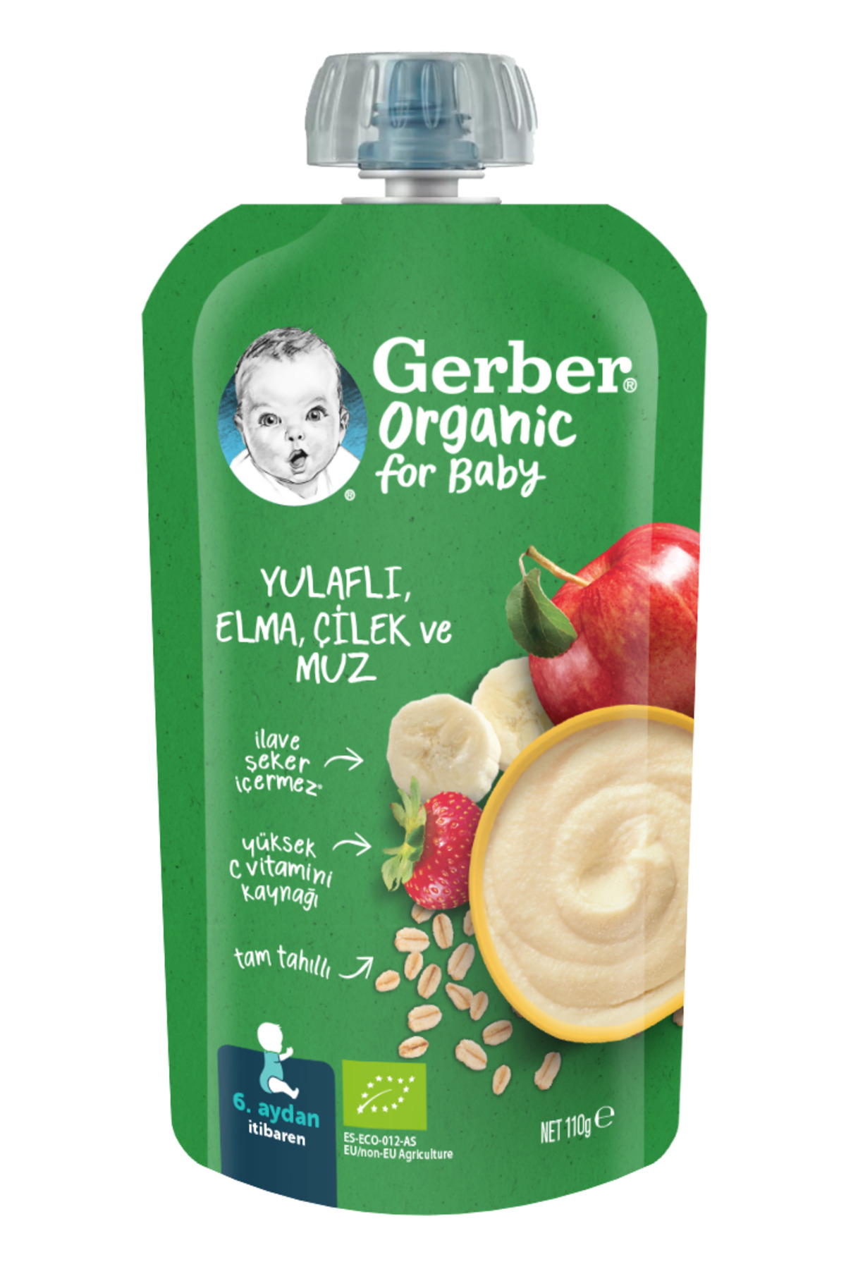 Genel Markalar Gerber Organic Yulaflı Elma Çilek ve Muz Püre 110g ...