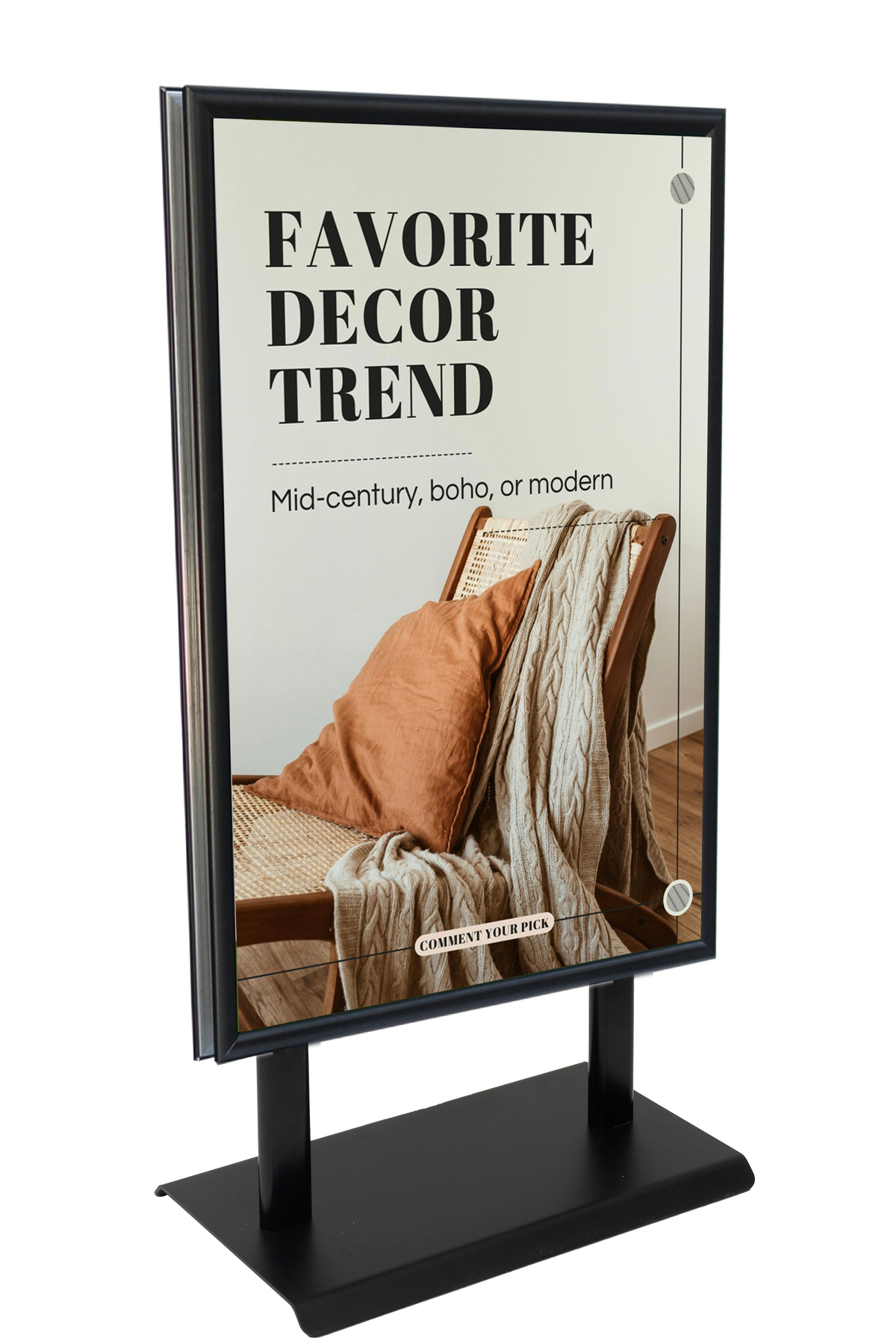 DESMARK B1 70x100 Siyah Maki Poster Pano Sac Tabanlı Çift Taraflı ...