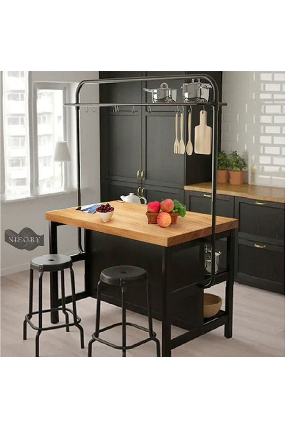 Nifory 520-083 Mutfak Adası Masif-Metal Depolama 100x60x85h Fiyatı, Yorumları - Trendyol