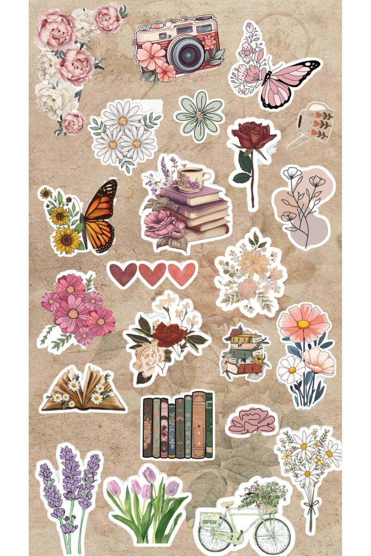 Major Selection Vintage Aesthetic Flowers & Books Estetik Telefon ...