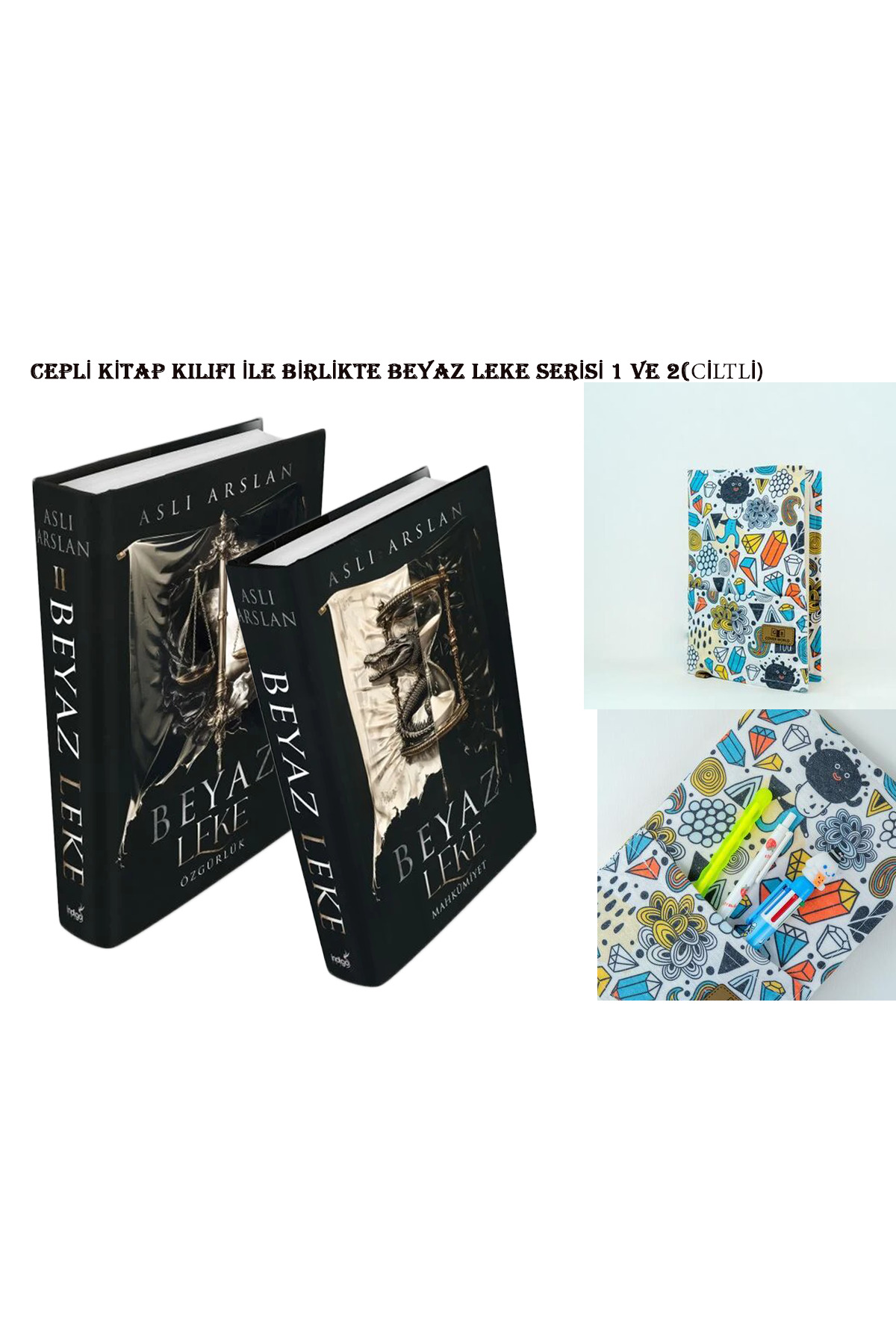 İndigo Kitap aslı arslan beyaz leke 2-cepli kitap kılıfı-beyaz leke ...