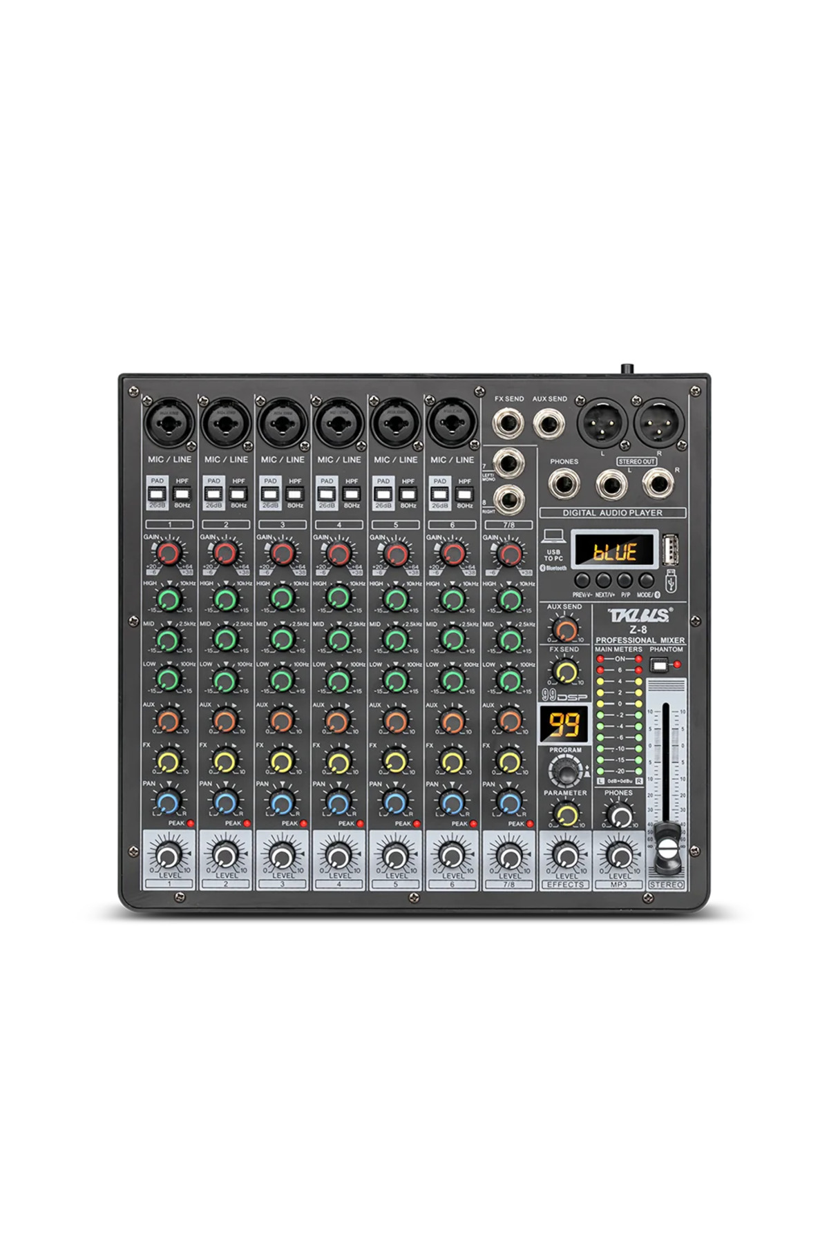 Choice Z8 TKL Z-8 Professional 8channel Mixing 99DSP Console Balance ...