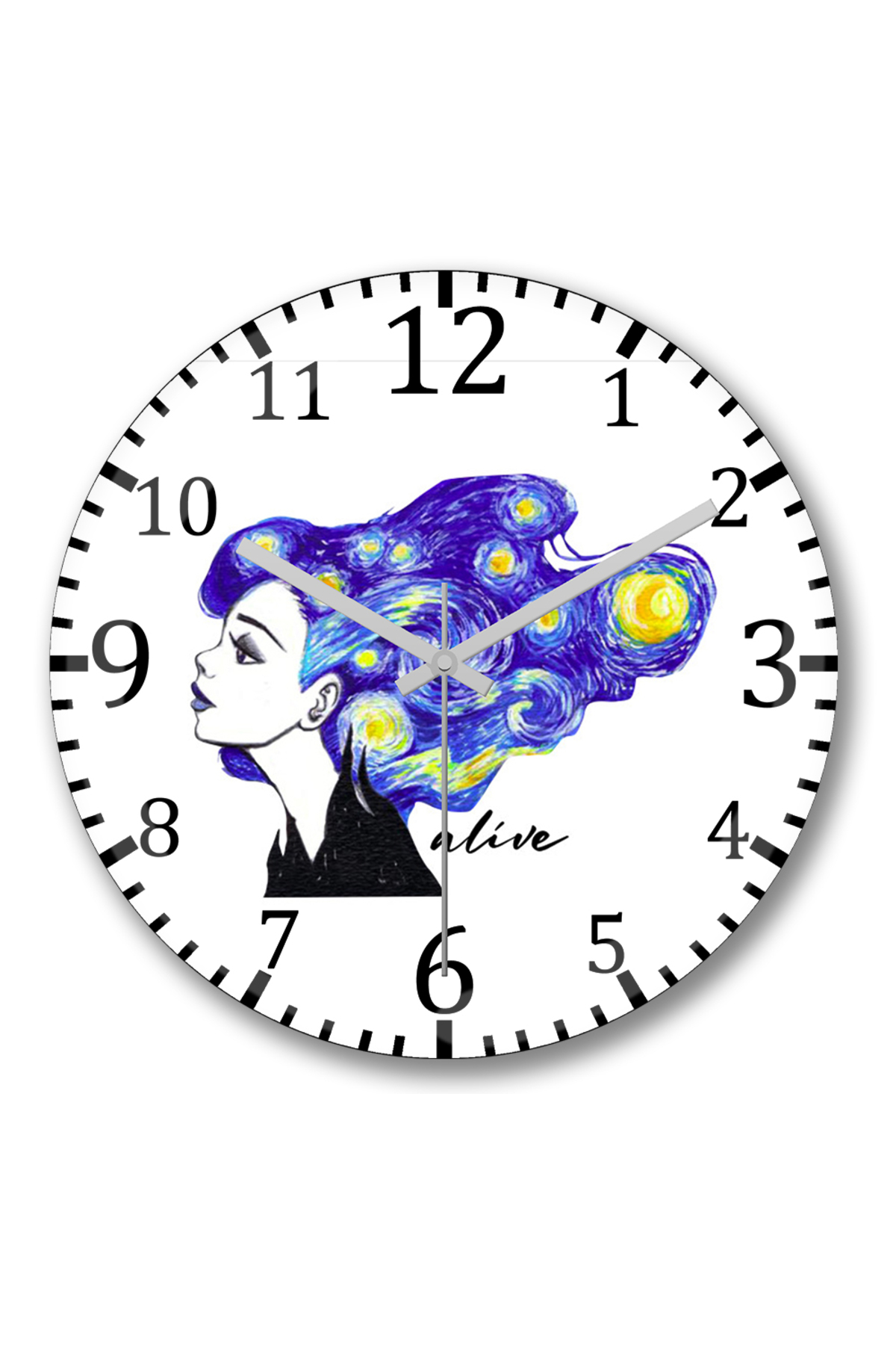 BASKI DÜNYASI Alive Vincent Van Gogh Wall Clock Curved Real Glass- Trendyol