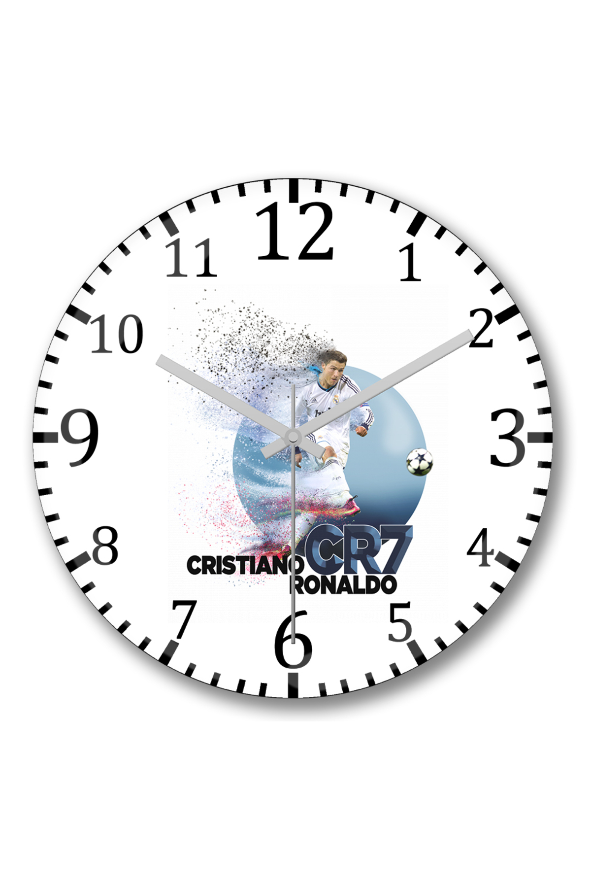 BASKI DÜNYASI Cr7 Cristiano Ronaldo Wall Clock Curved Real Glass- Trendyol