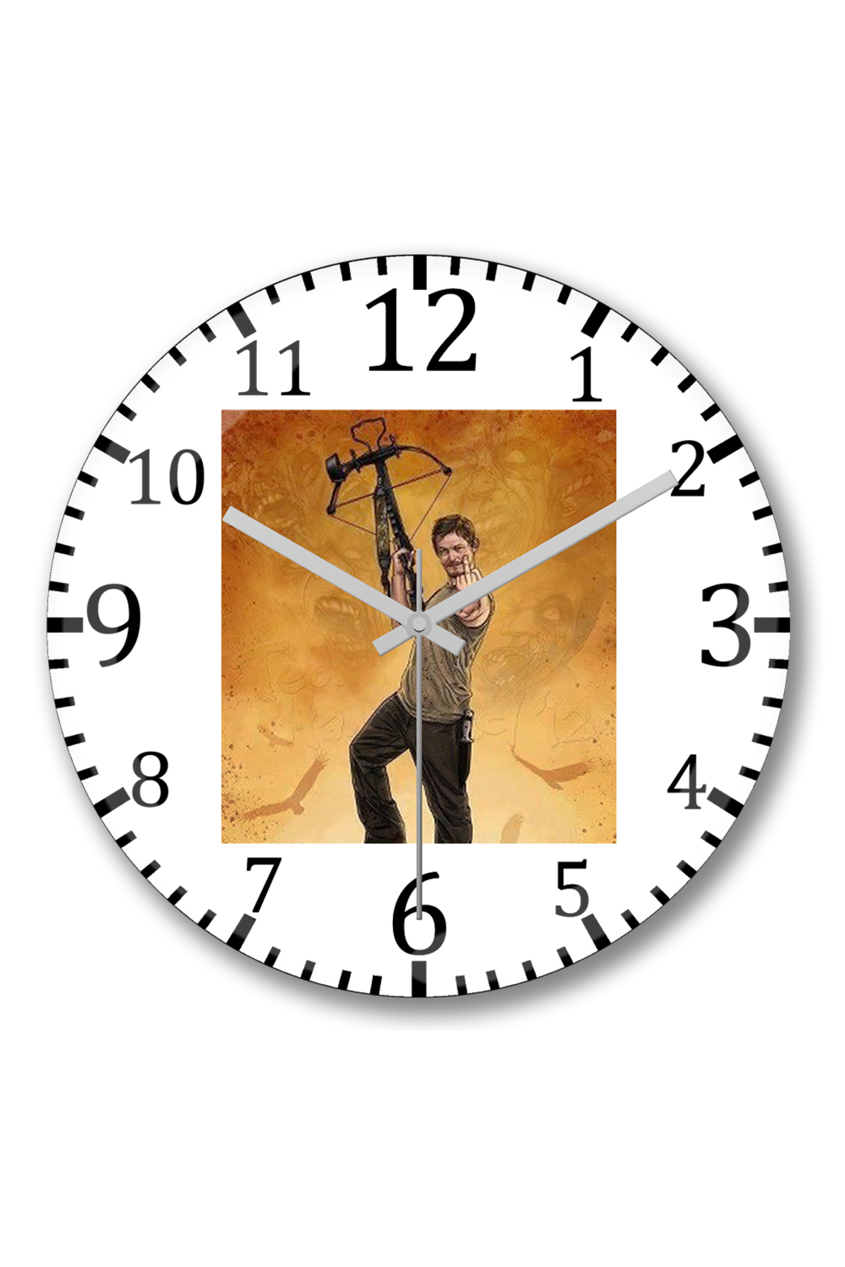 BASKI DÜNYASI The Walking Dead Daryl Wall Clock Curved Real Glass- Trendyol
