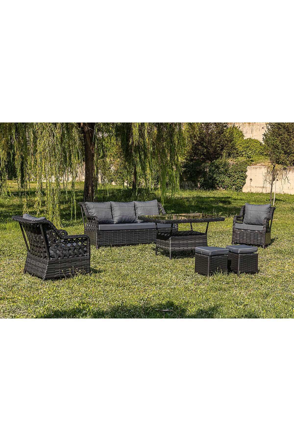 Rattani Oscar Rattan Bahçe Mobilyasi 3+1+1 Masali Garantili - Fiyatı ...