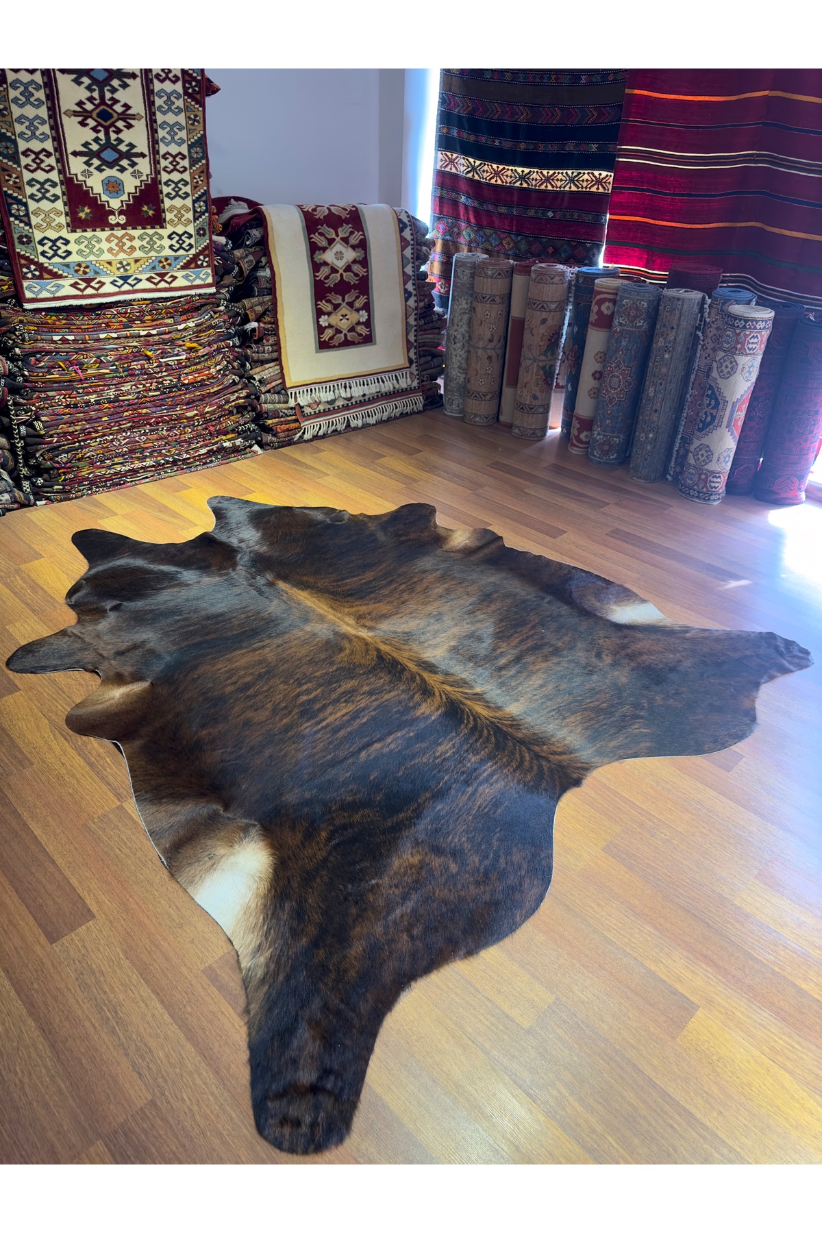 DOGANLAR ANTIQ GERÇEK DERİ NATUREL DANA DERİSİ 148 KAHVE 220X240 POST ...