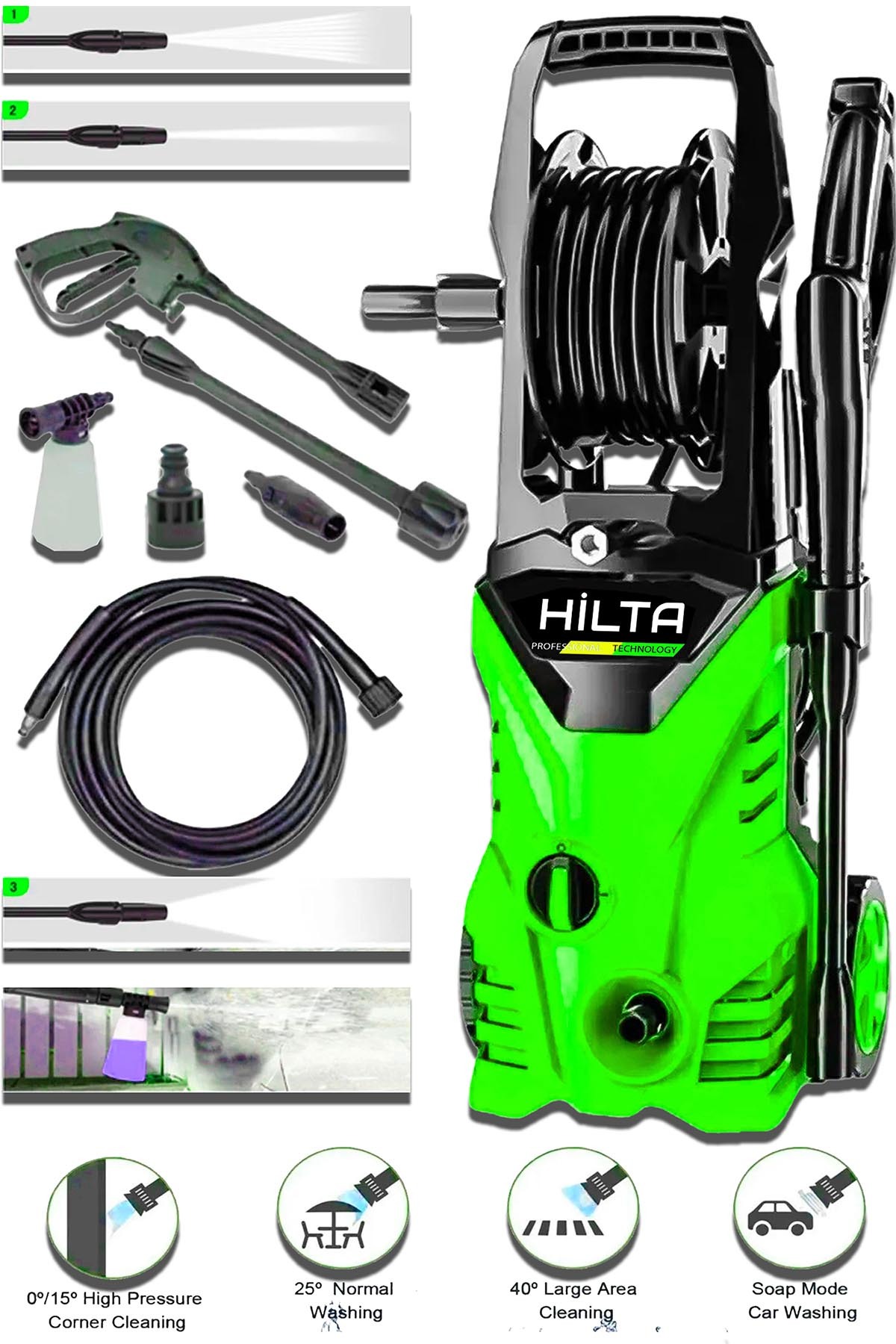 Hilta Power Alman 200 Bar 6000 W Bakır Sargılı Yüksek Basınçlı Oto ...