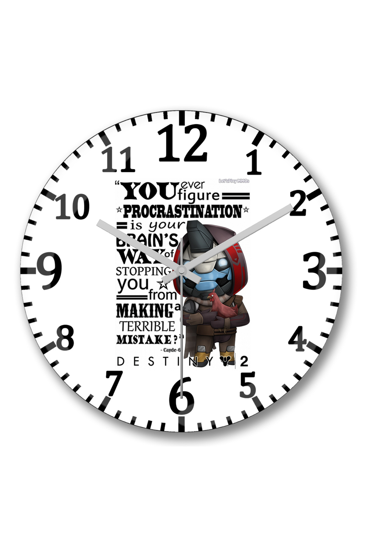 BASKI DÜNYASI Destiny 2 Cayde 6 Procrastination Wall Clock Curved Real ...