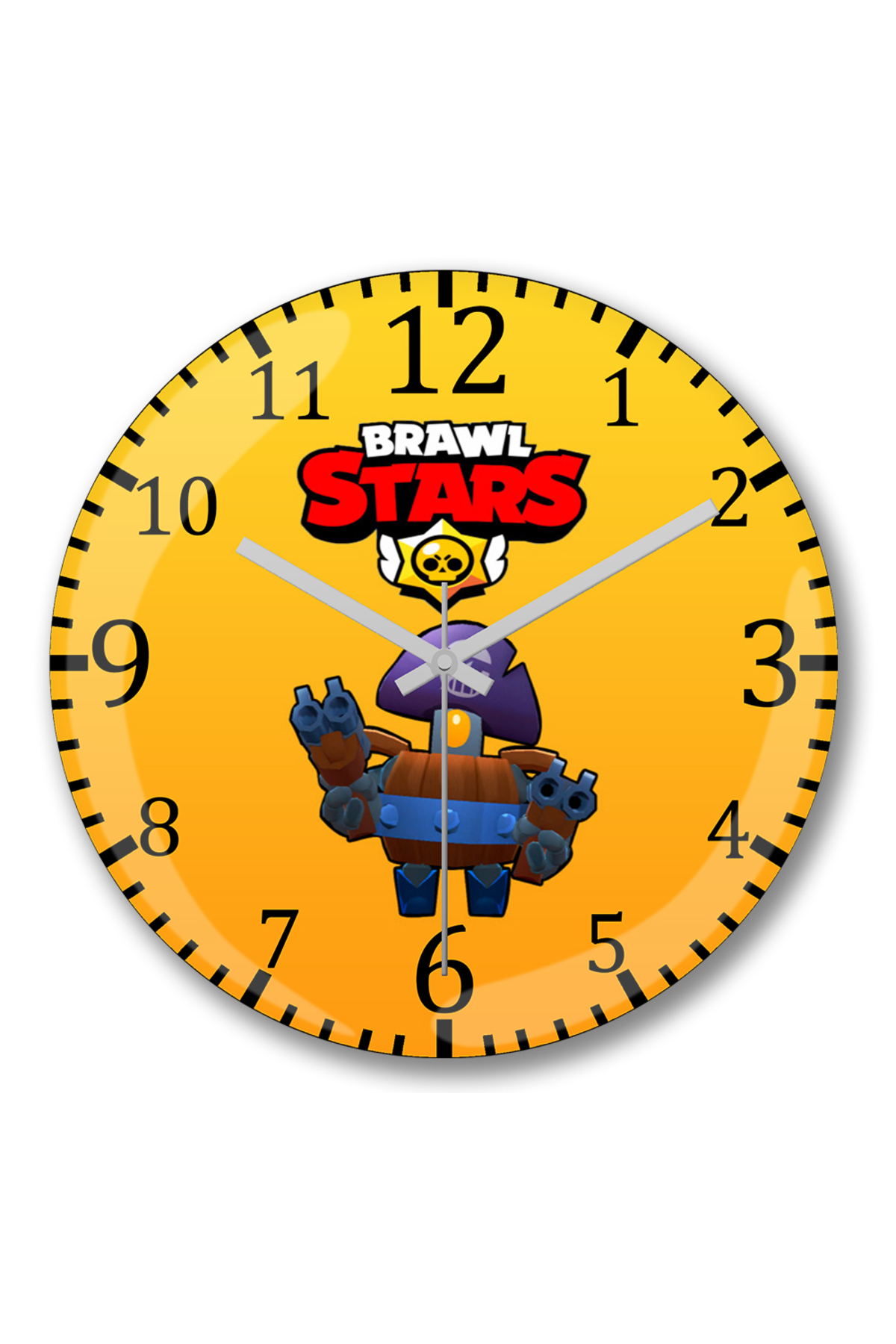 BASKI DÜNYASI Brawl Stars Darryl Wall Clock Curved Real Glass- Trendyol
