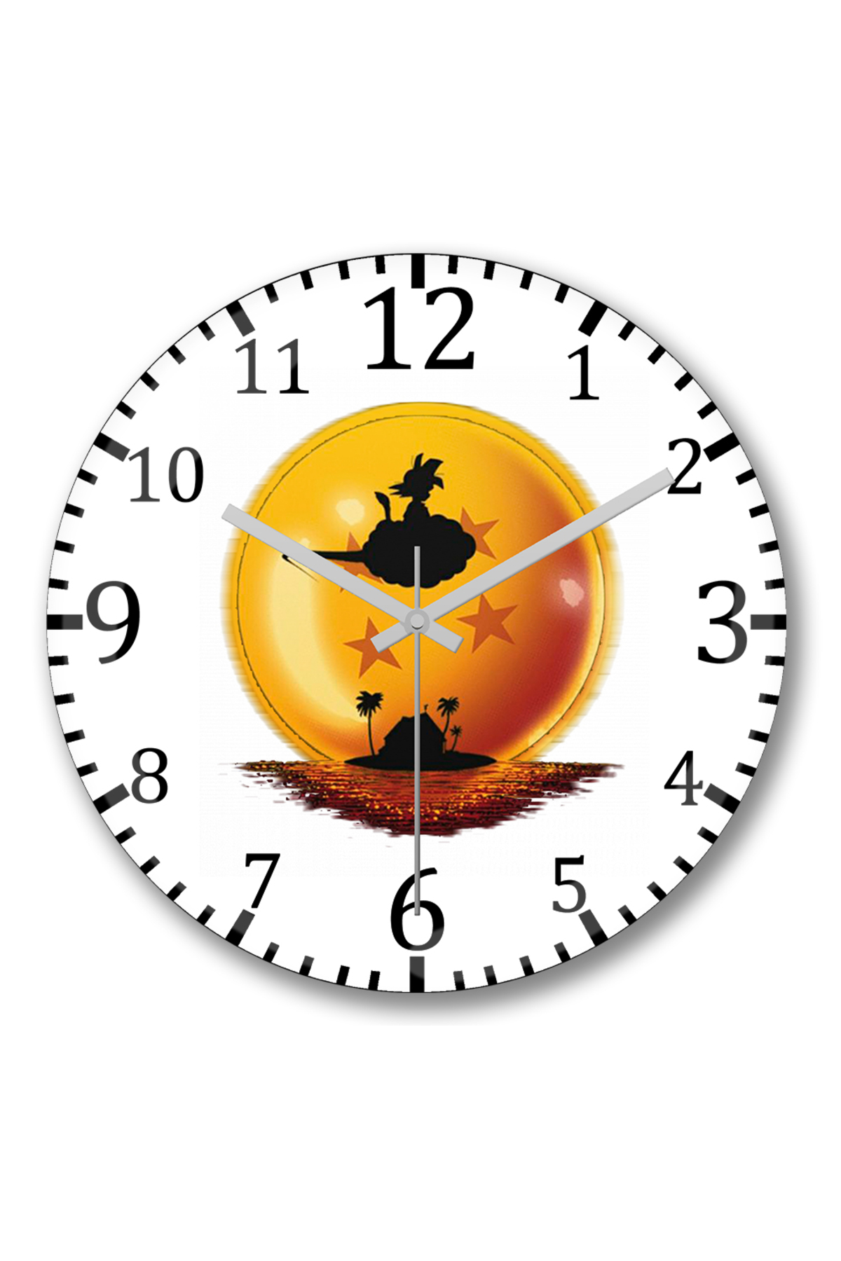 BASKI DÜNYASI Goku Nuvem Voadora Wall Clock Curved Real Glass- Trendyol