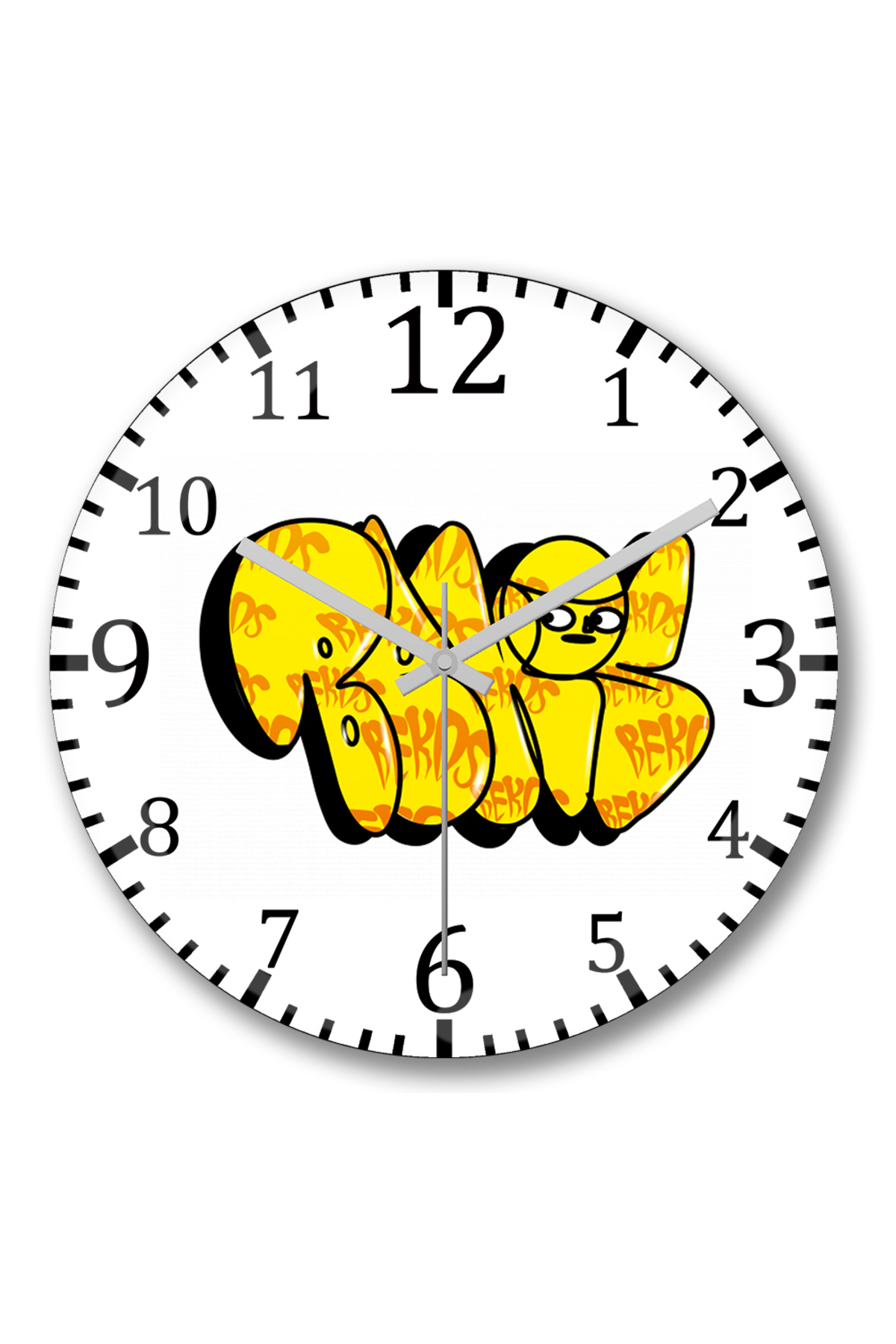 BASKI DÜNYASI Bekos Arte Urbana Trown up Wall Clock Curved Real Glass ...