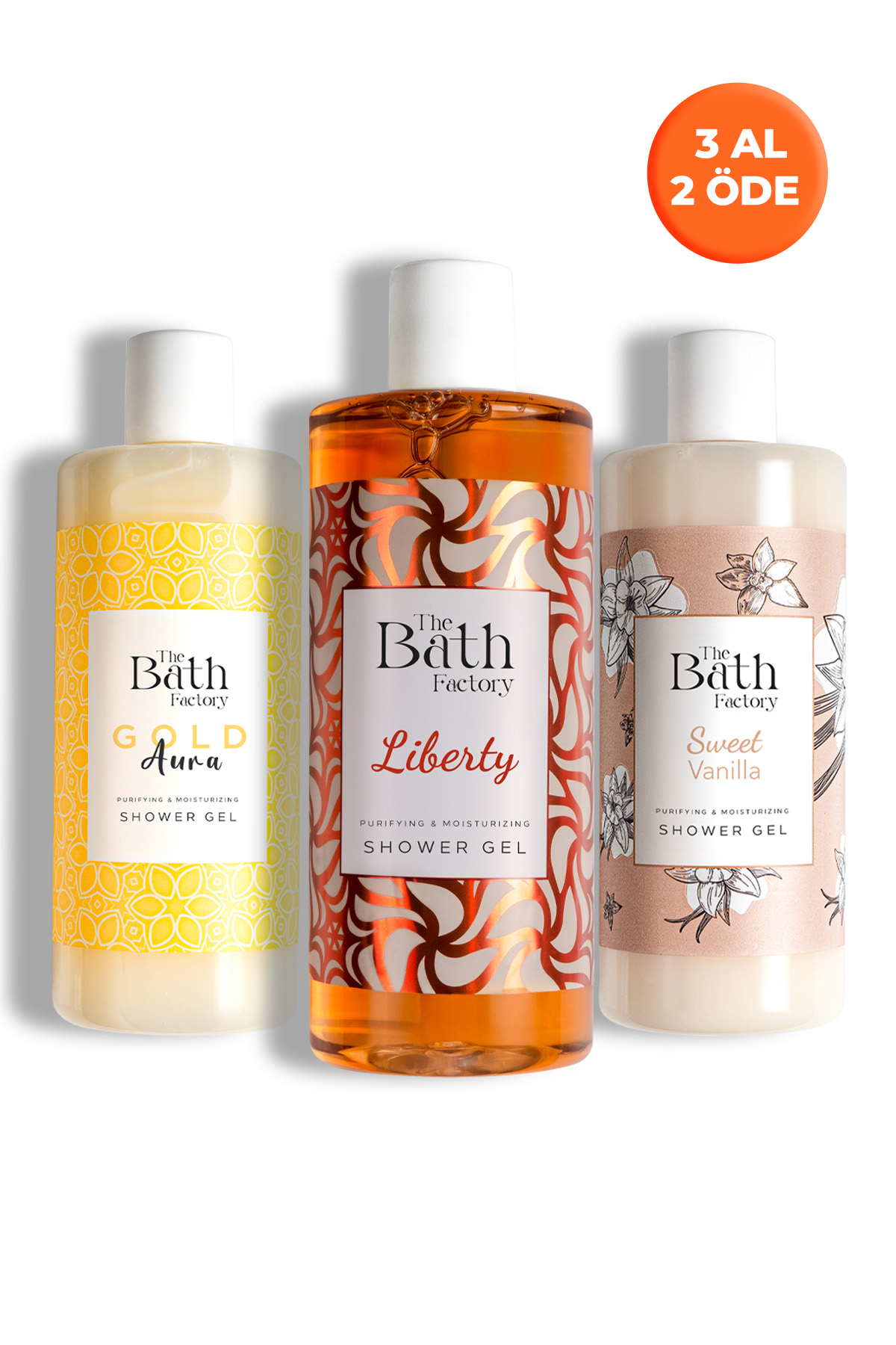 THE BATH FACTORY Duş Jeli Seti (Liberty - Gold Aura - Vanilya) ( 3 X ...