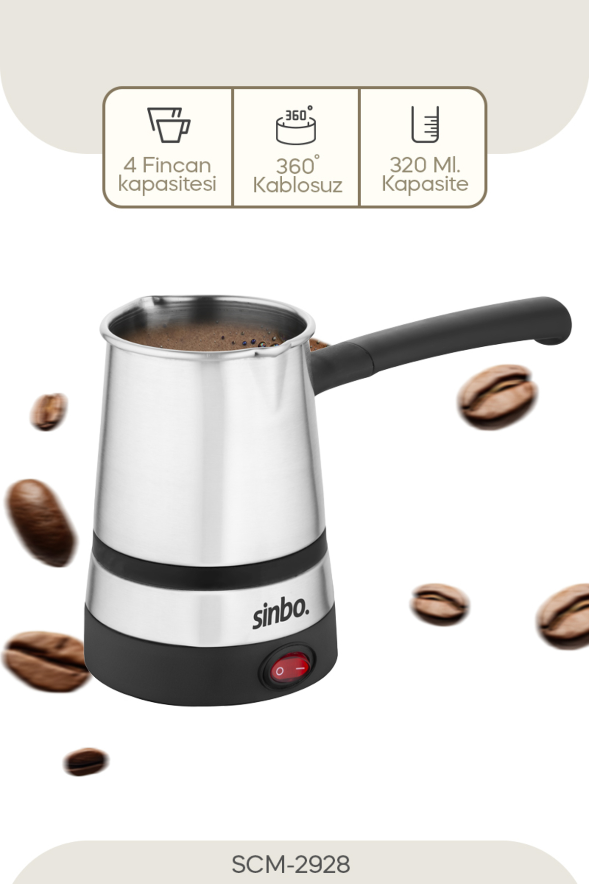 Sinbo Scm-2970 Kablolu Elektrikli Cezve - Inox 12 Adet - Fiyatı, Yorumları